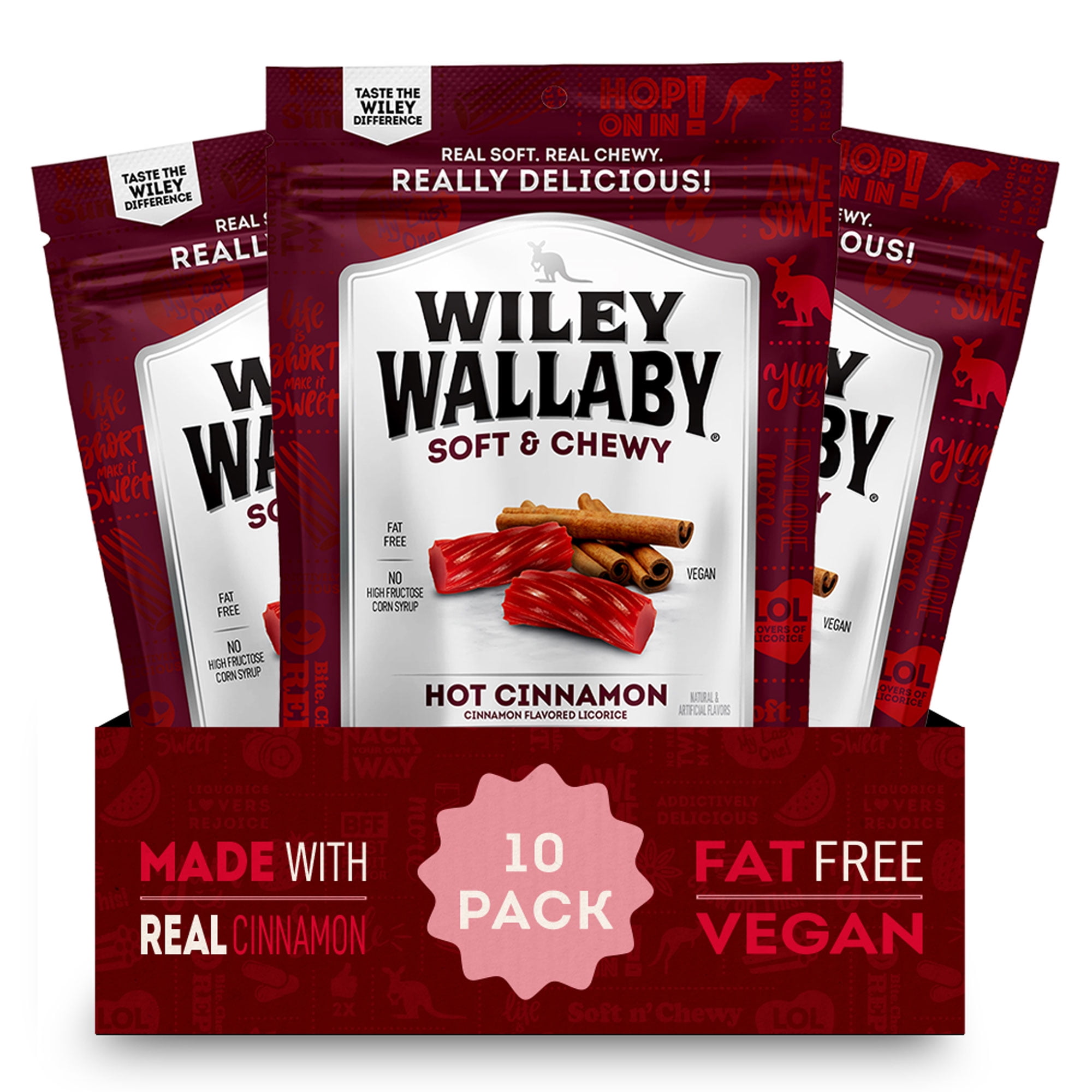 Wiley Wallaby Licorice 10 Ounce Classic Gourmet Soft & Chewy Australian ...