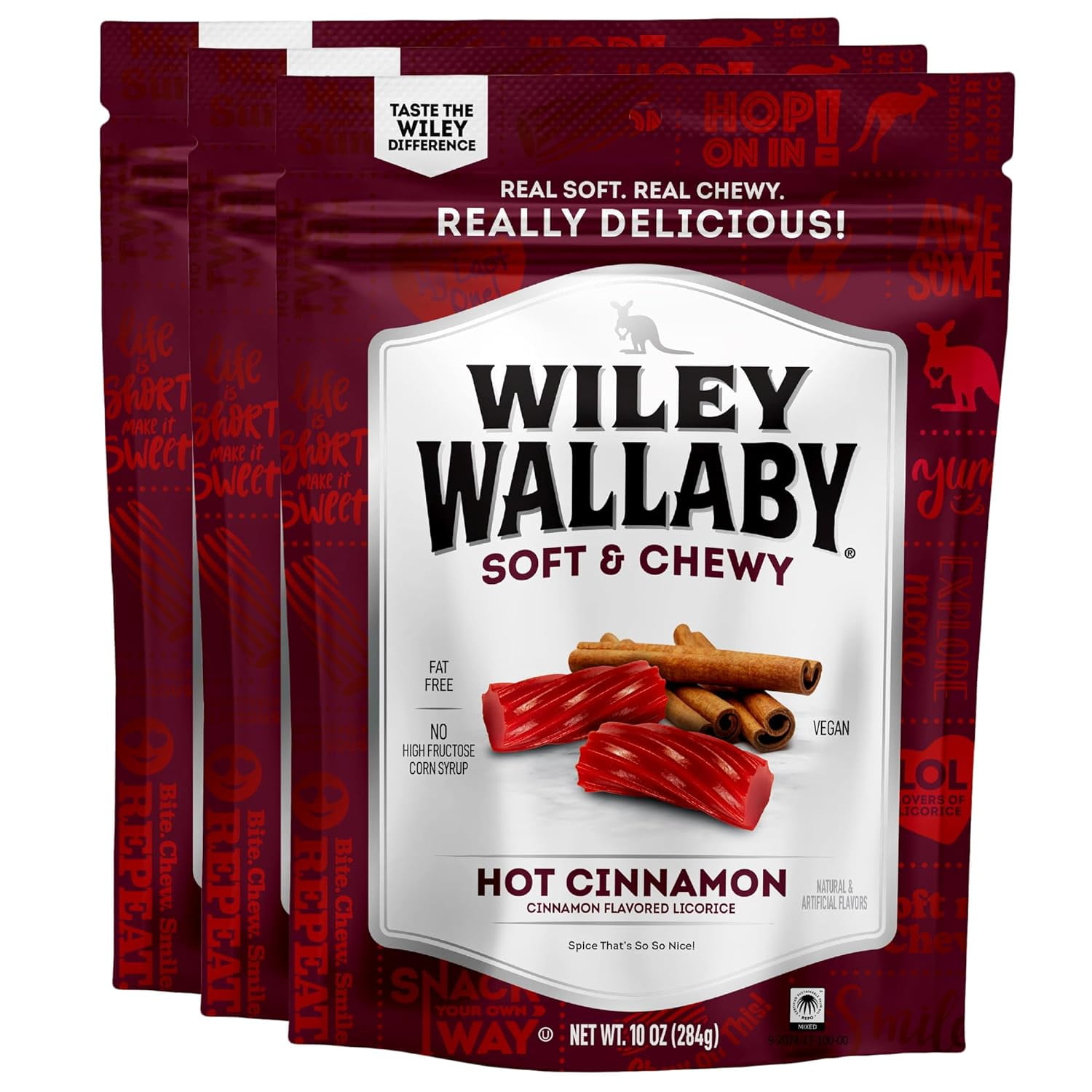 Wiley Wallaby Licorice 10 Ounce Classic Gourmet Soft & Chewy Australian ...