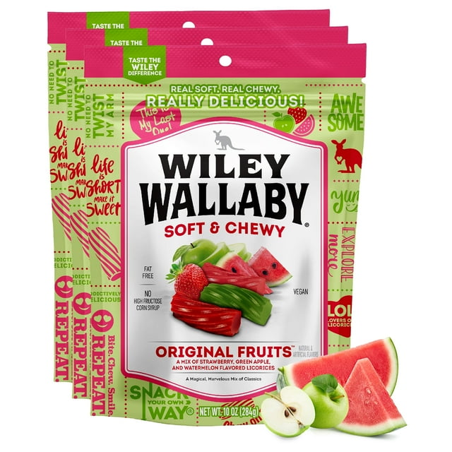 Wiley Wallaby Licorice 10 Ounce Classic Gourmet Soft & Chewy Australian ...