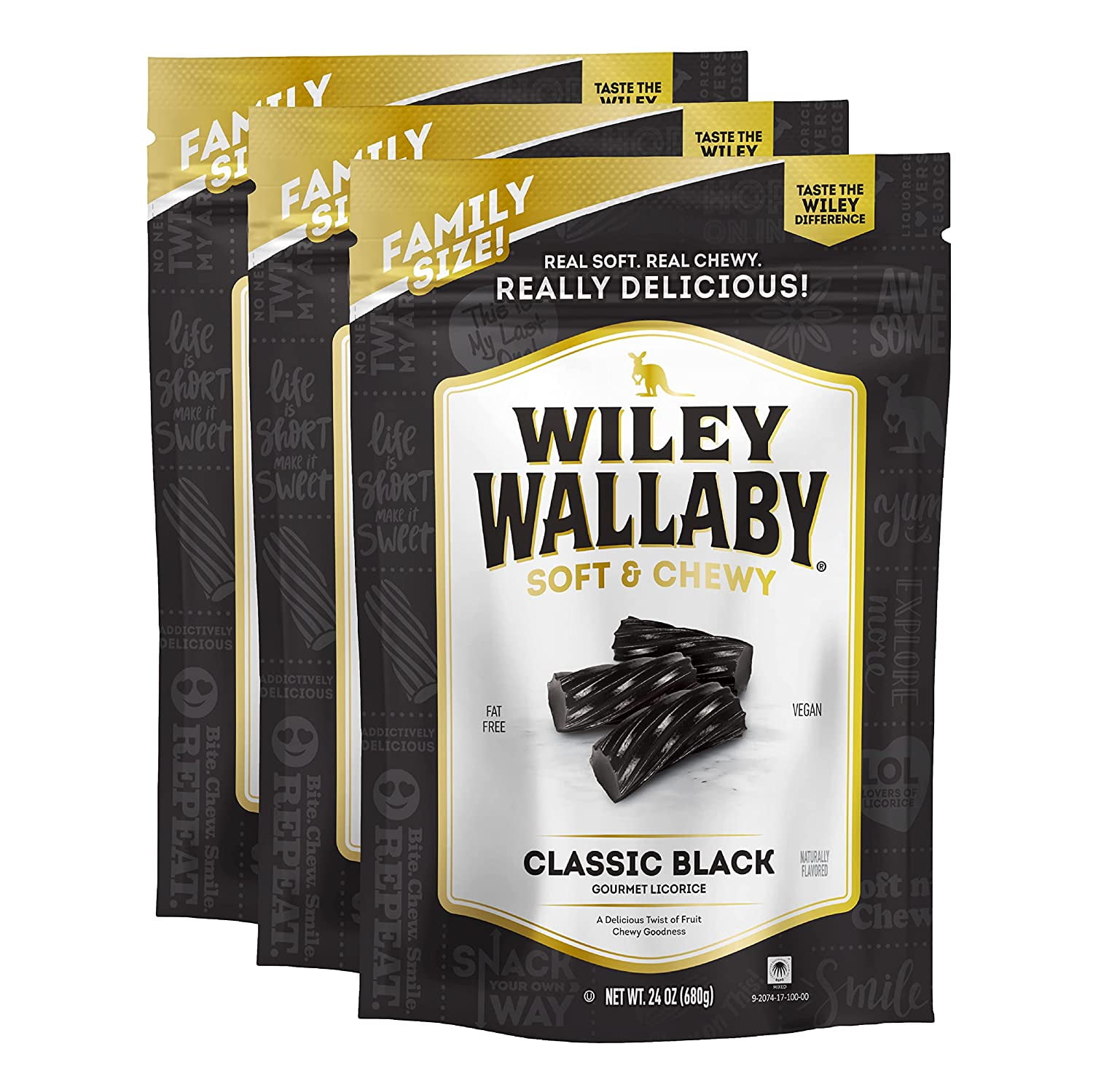Wiley Wallaby Licorice 24 Ounce Classic Gourmet Soft & Chewy Australian ...