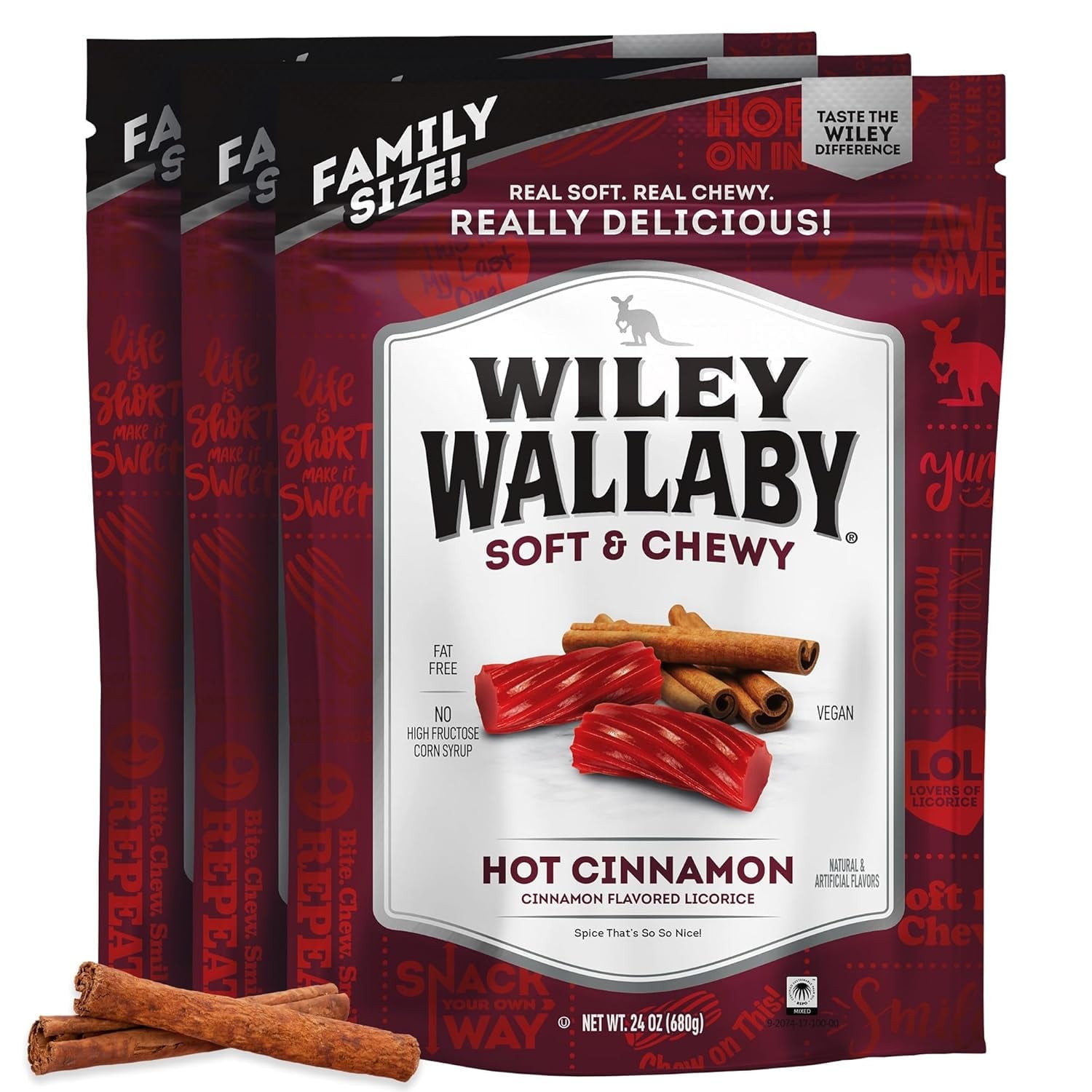 Wiley Wallaby Licorice 24 Ounce Classic Gourmet Soft & Chewy Australian ...