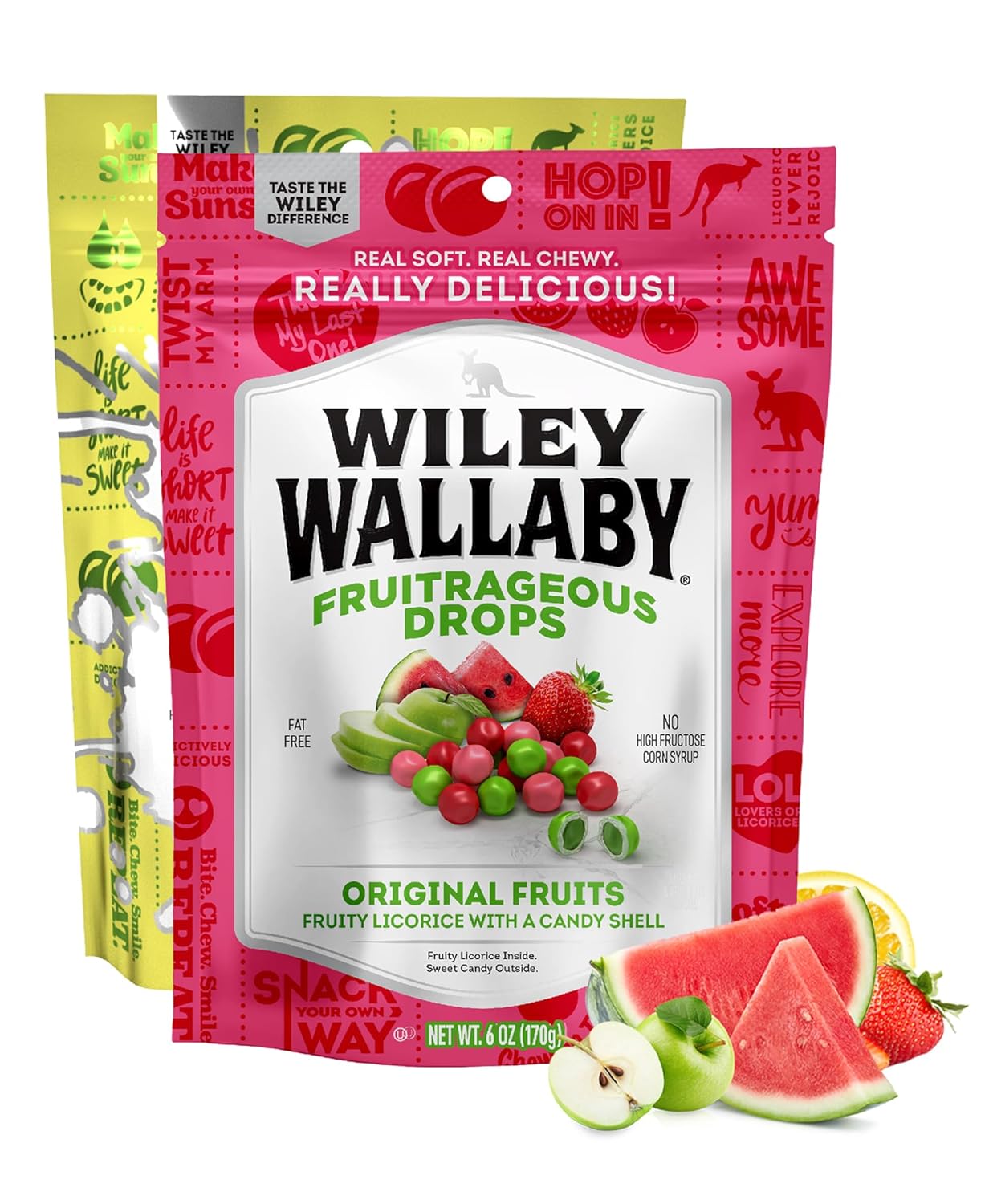 Wiley Wallaby Licorice Candy Drops | Sourrageous and Fruitrageous Drops ...