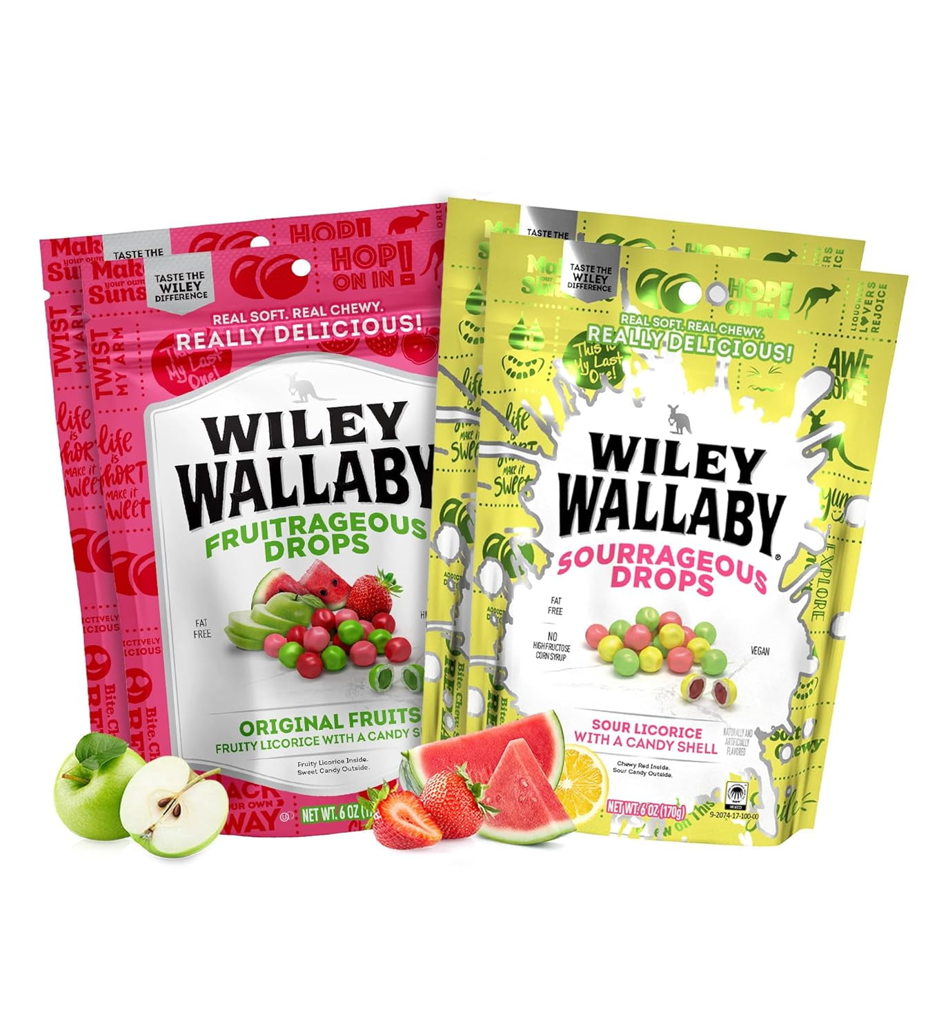 Wiley Wallaby Licorice Candy Drops | Sourrageous and Fruitrageous Drops ...