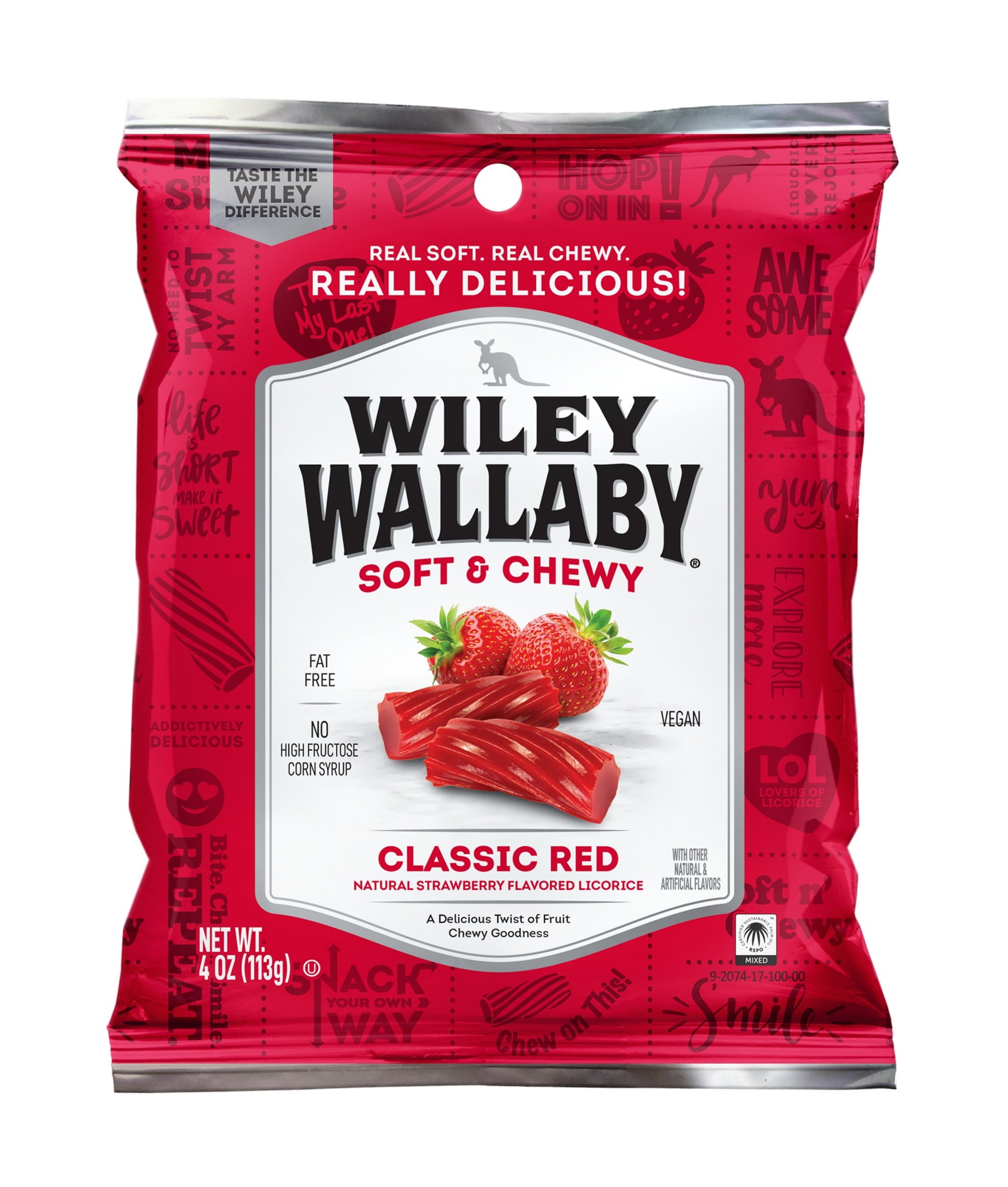 Wiley Wallaby Soft & Chewy Classic Red Licorice, 4 oz. - Walmart.com