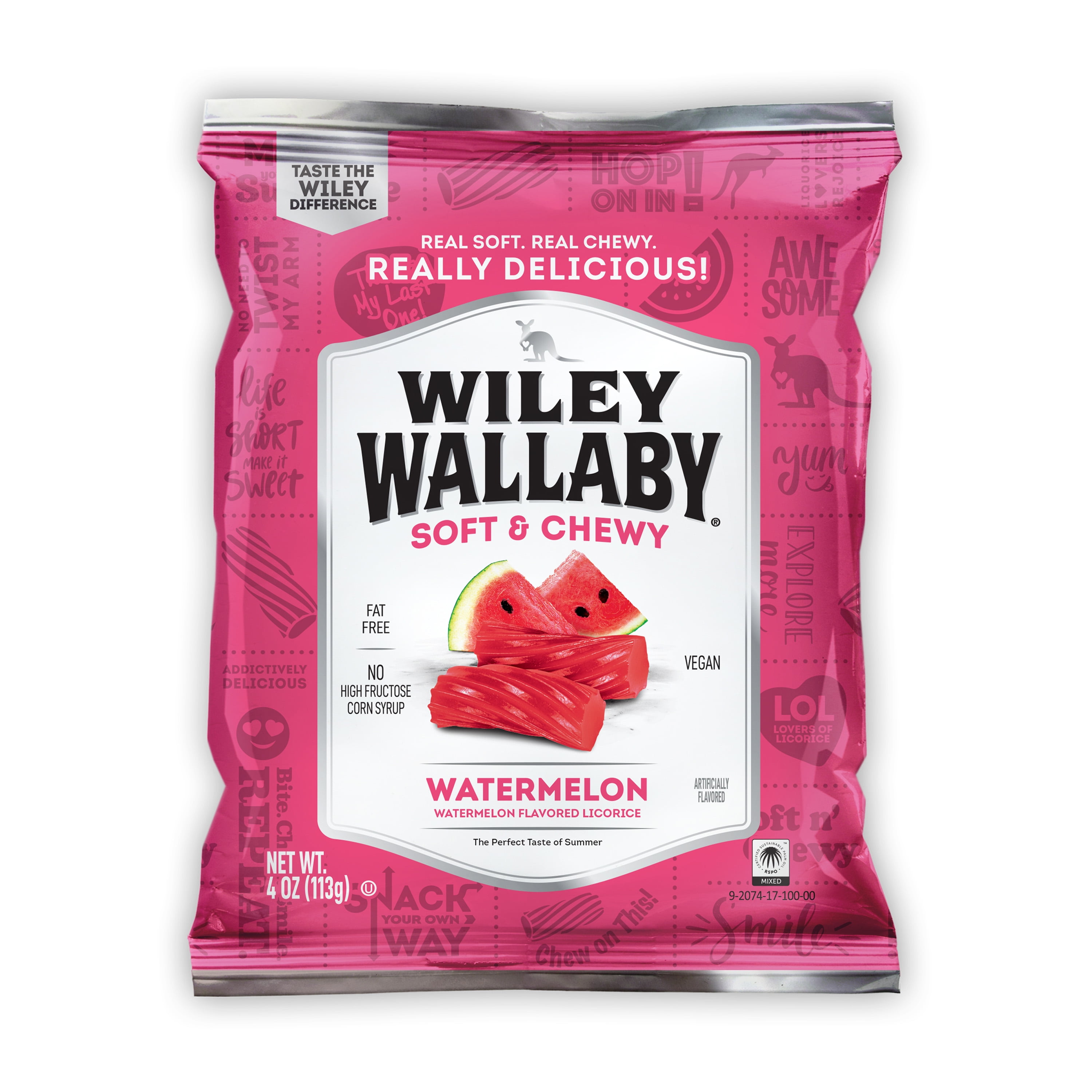 Wiley Wallaby Vegan Watermelon Licorice Candy, Fat-Free, 4 oz ...