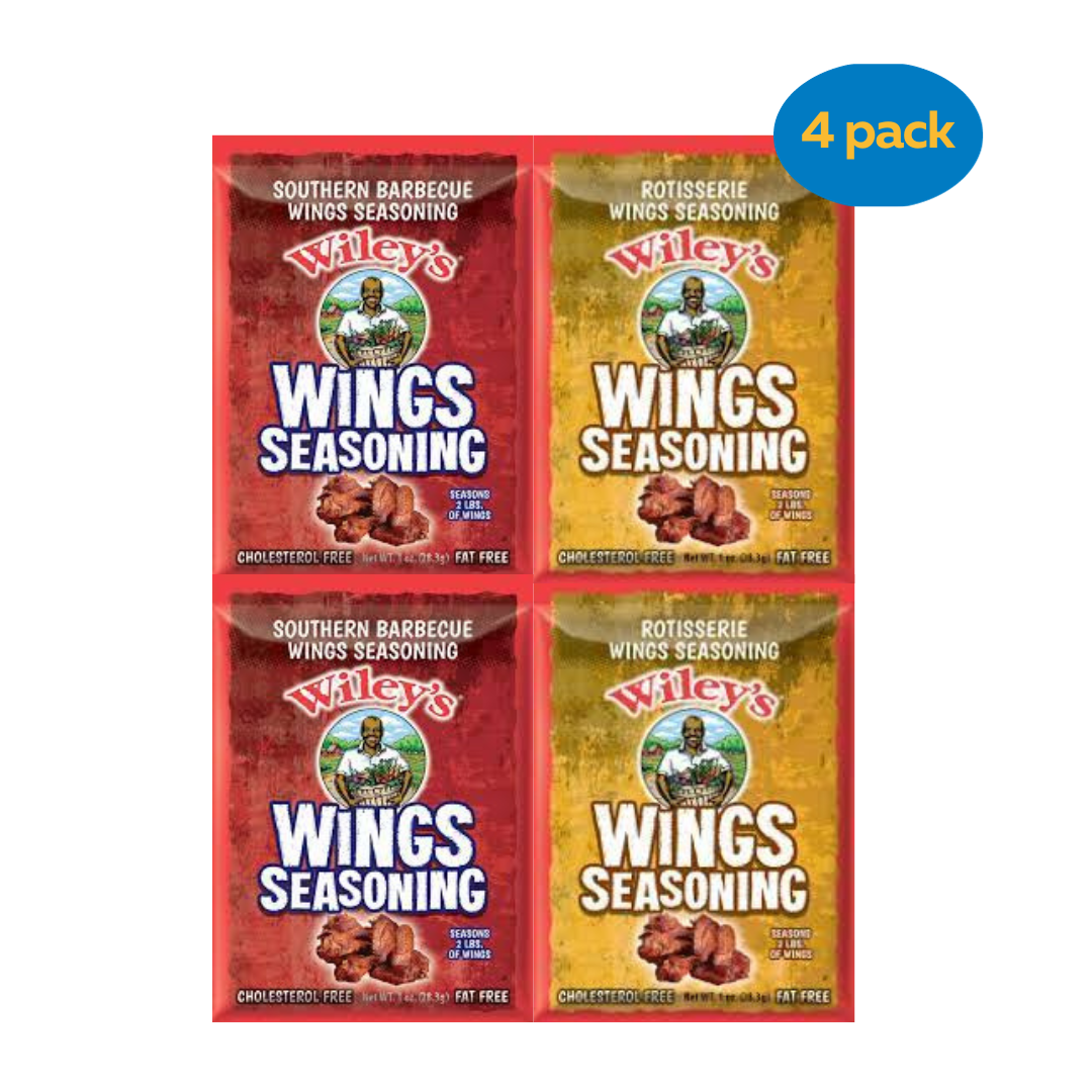 Wiley's Chicken Wing Seasoning Variety 4 Pack Bundle | Rotisserie and ...