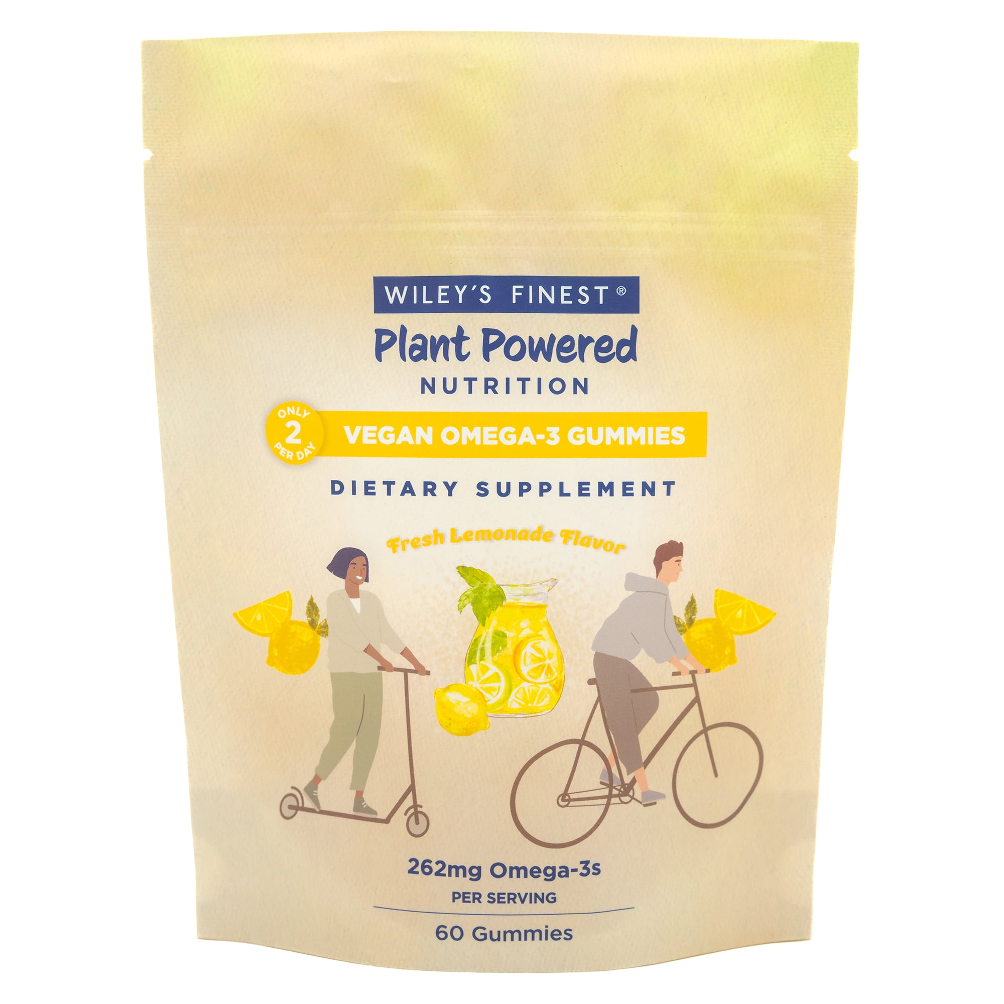 Wiley's Finest Vegan Omega-3 Gummies - Natural Sugar - Vegetarian DHA ...