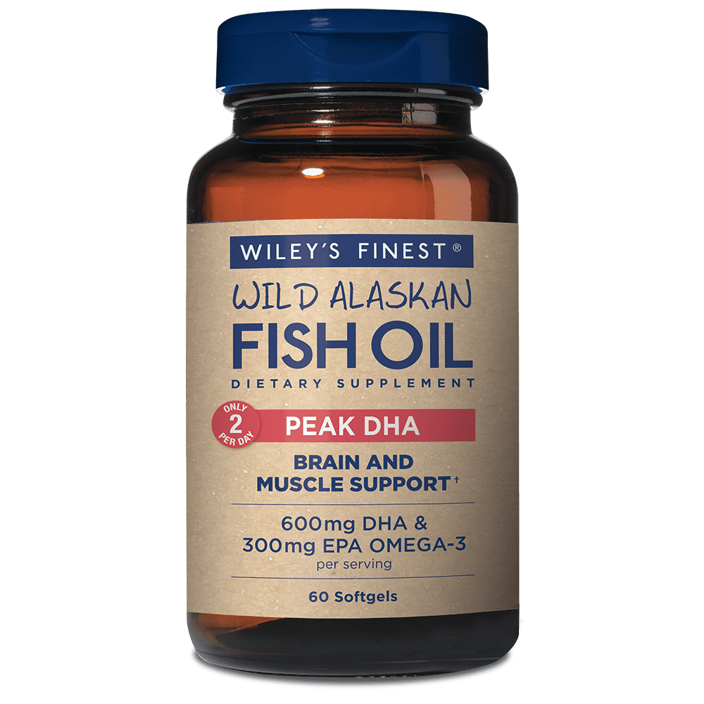 Wiley's Finest Wild Alaskan Fish Oil Peak DHA - 900mg EPA and DHA Omega-3s - 60 Softgels (30 ...