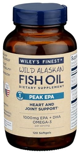 Wiley's Finest Wild Alaskan Fish Oil Peak EPA - Triple Strength Peak EPA & DHA Supplement ...