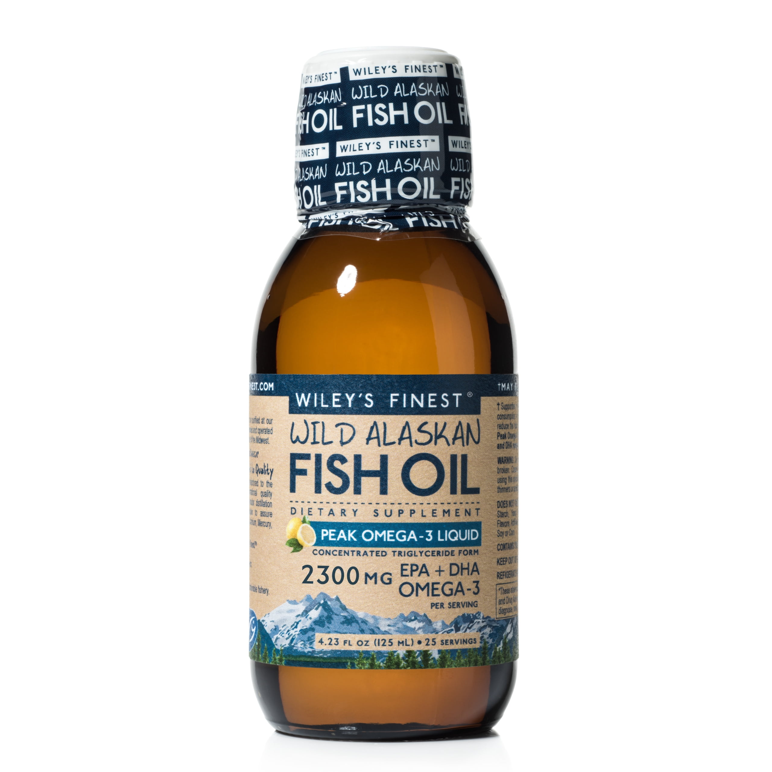 Wiley’s Finest Wild Alaskan Fish Oil Peak Omega-3 Liquid Supplement - 2300mg EPA and DHA Omega ...