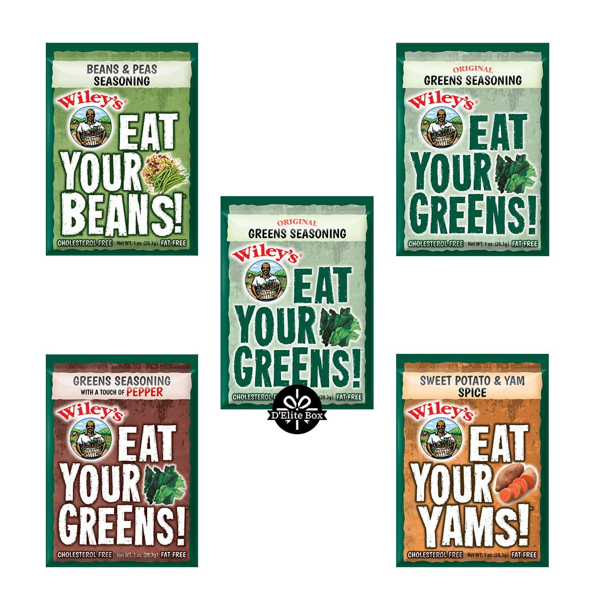 Wileys Seasoning Mix Sampler TSF6 Pack of 5 - Greens Seasoning, Greens ...