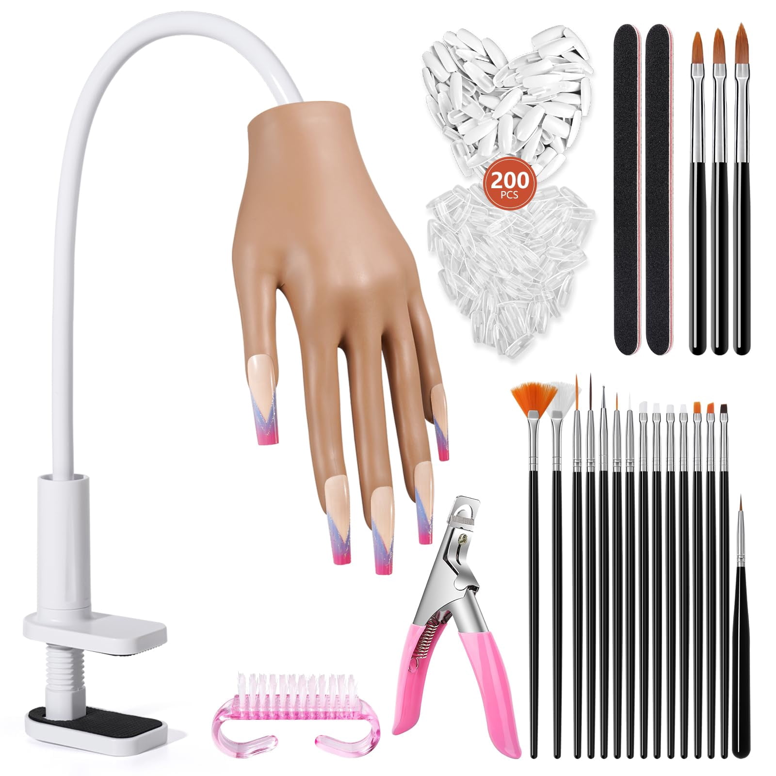 Wilfniee Practice Hand for Acrylic Nails: Nail Tips Won't Fall off From ...