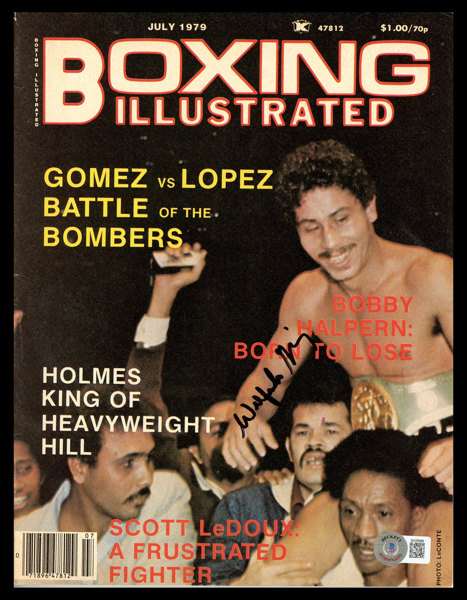 Wilfredo Gomez Autographed Boxing Illustrated Magazine Beckett BAS QR # ...