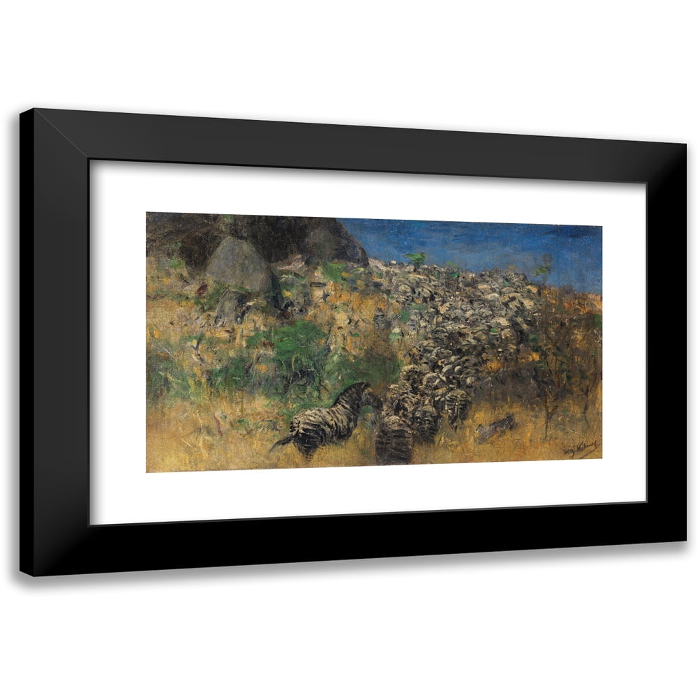 Wilhelm Kuhnert 24x15 Black Modern Framed Museum Art Print Titled ...