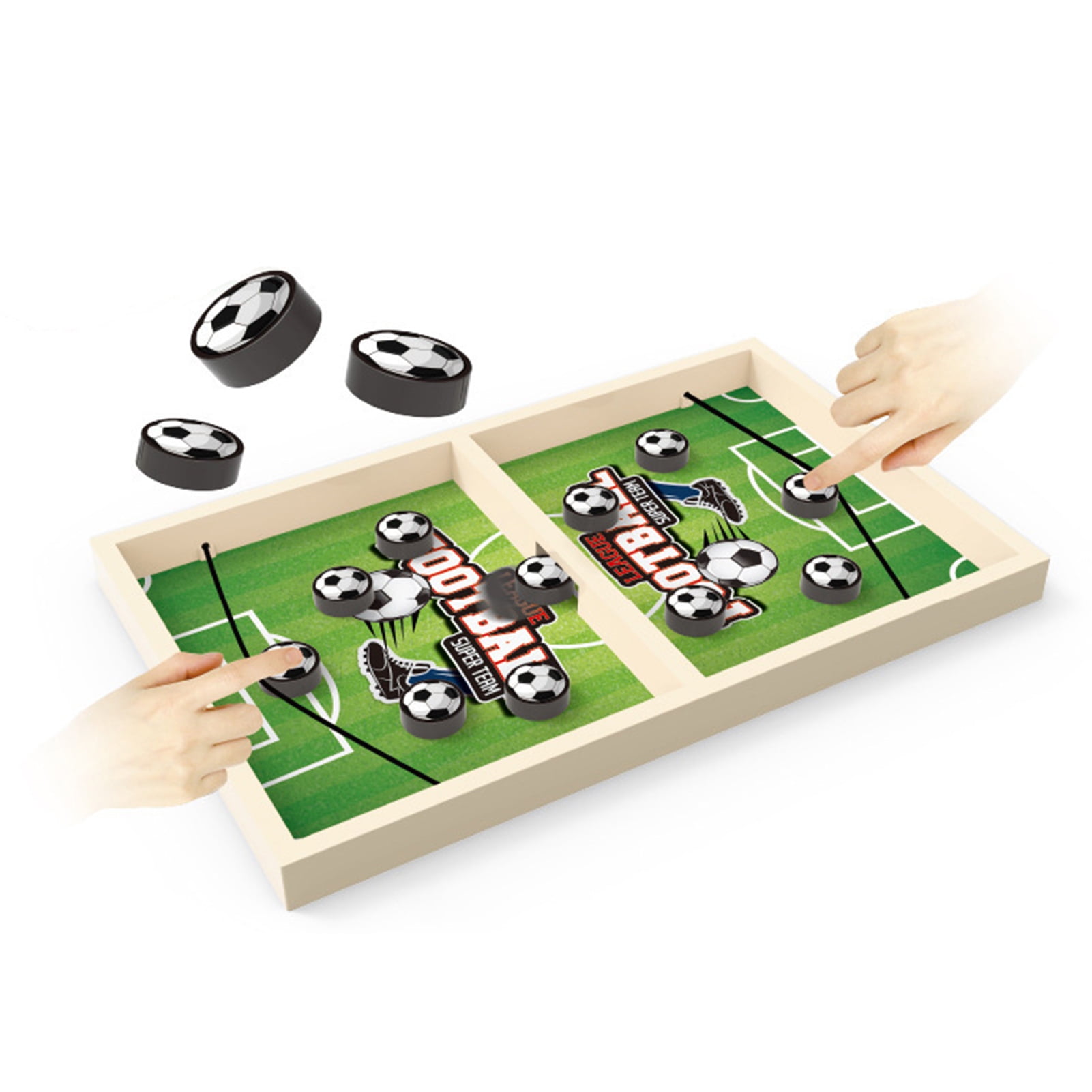 Wilitto 1 Set Fast Sling Puck Game Mini Wooden Hockey Board Speed and ...