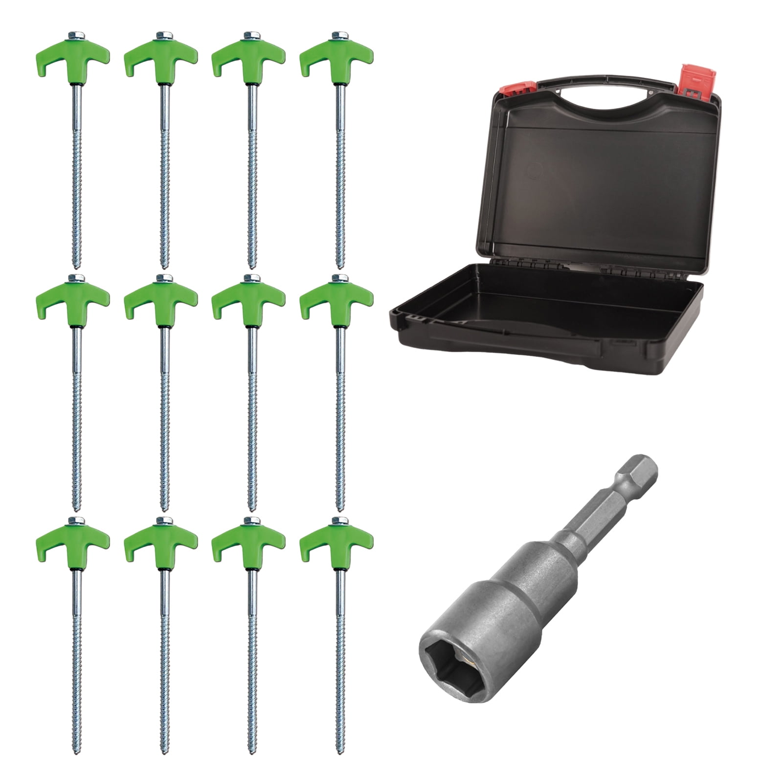 Wilitto 12 Pcs Tent Stakes with Hexagonal Sleeves And Storage Box 8 ...