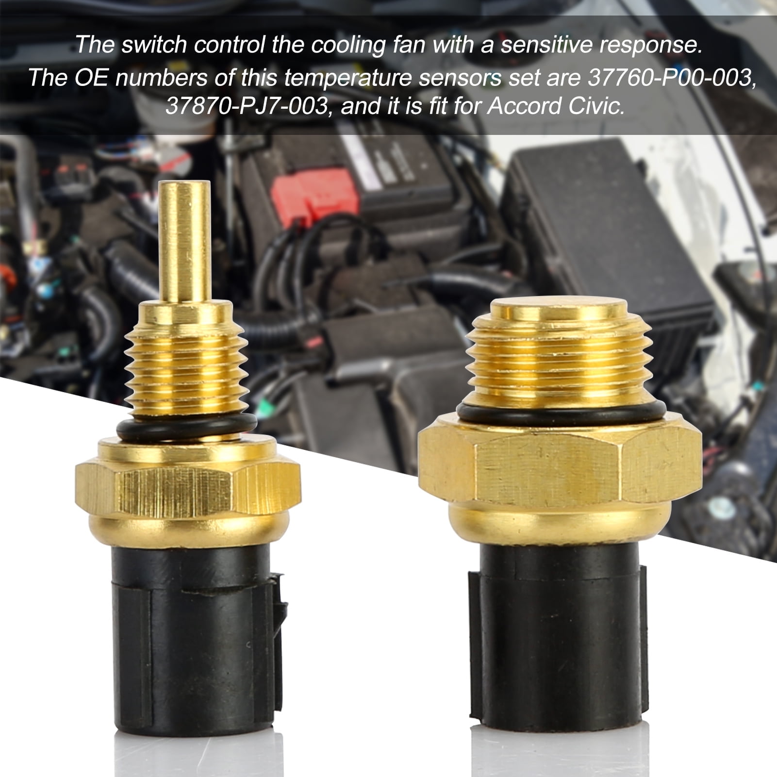 Wilitto Coolant Temperature Sensor Corrosion-resistant Durable Copper 37760-P00-003 37870-PJ7 ...