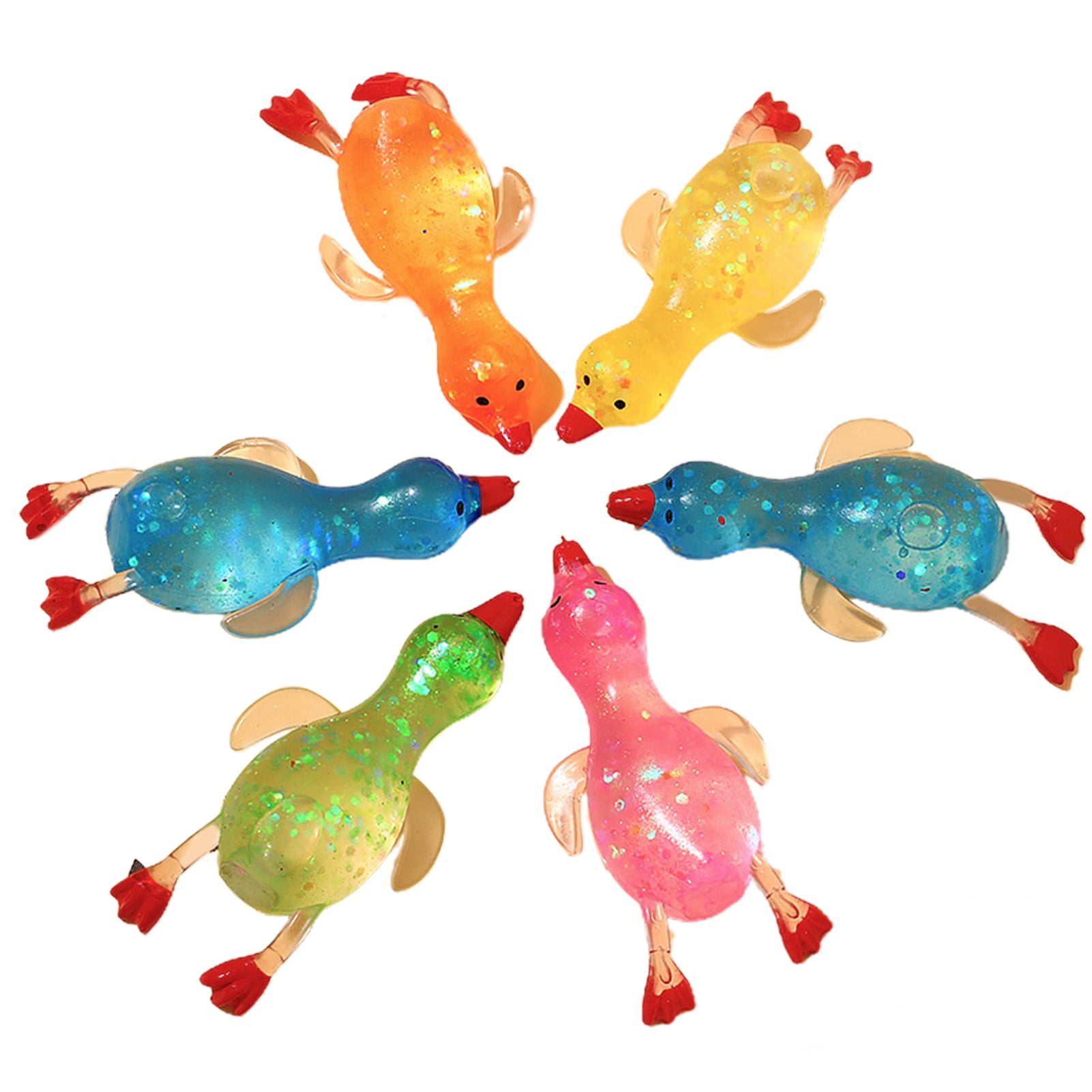 Wilitto Duck Squeeze Toy Stretchy Slow Rebound Glitter Maltose Soft TPR ...