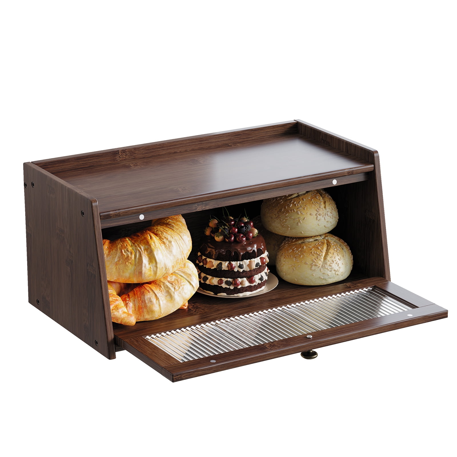 Wilk Bread Box for Kitchen Countertop Large Farmhouse Bread Container ...