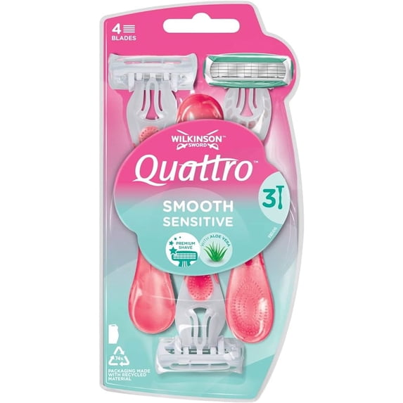 Wilkinson Sword Quattro Smooth Sensitive disposable razor (4 pieces ...
