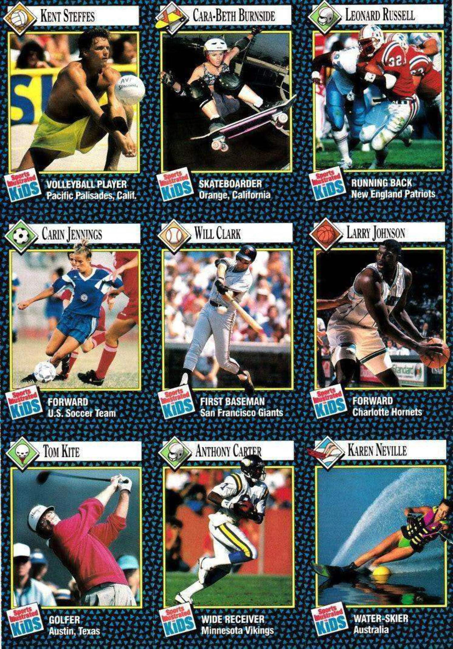 Will Clark Tom Kite Cara-Beth Burnside Kent Steffes 1992 Sports ...
