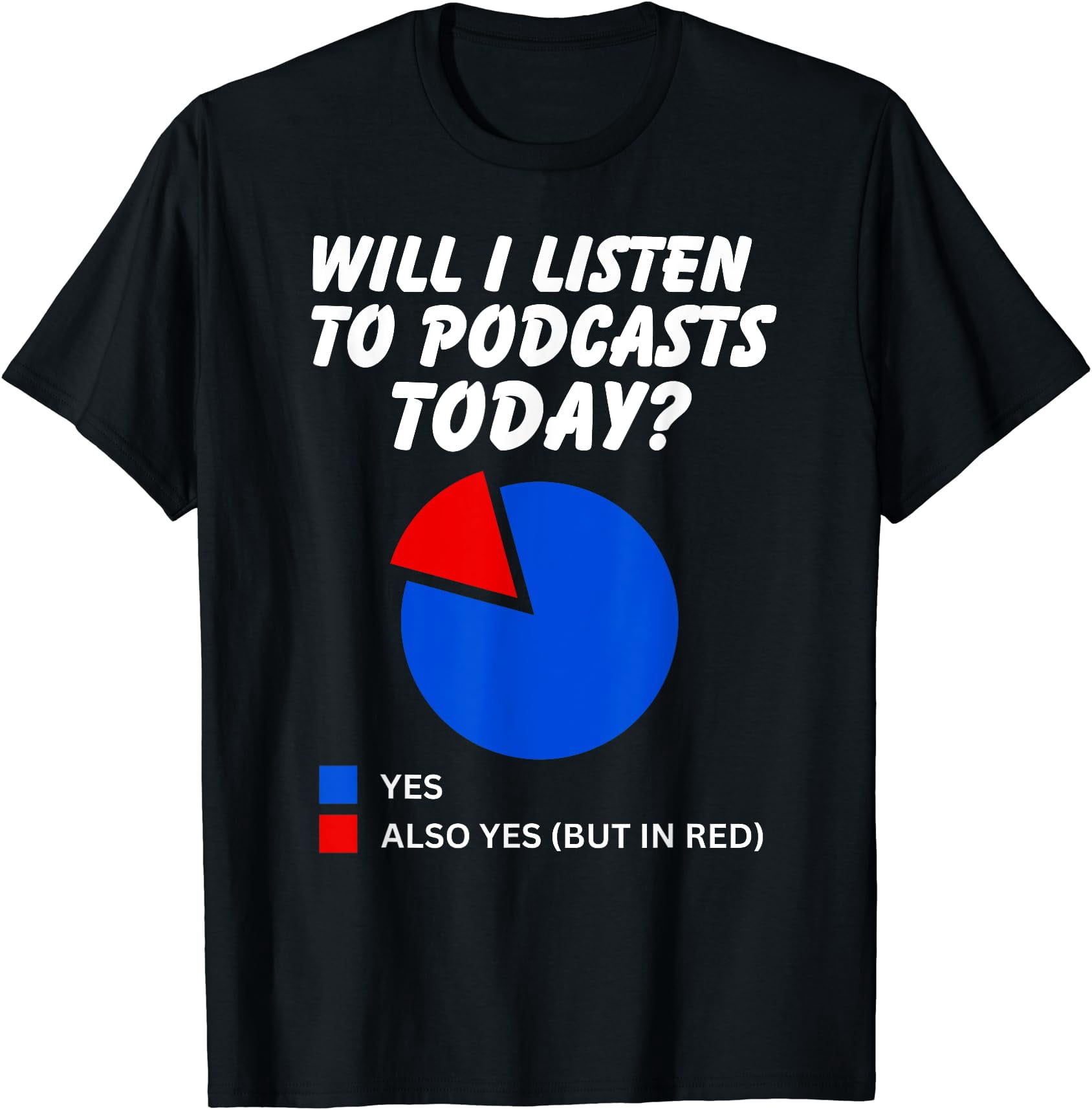 Will I Listen To Podcasts Today Yes Pie Chart T-Shirt - Walmart.com