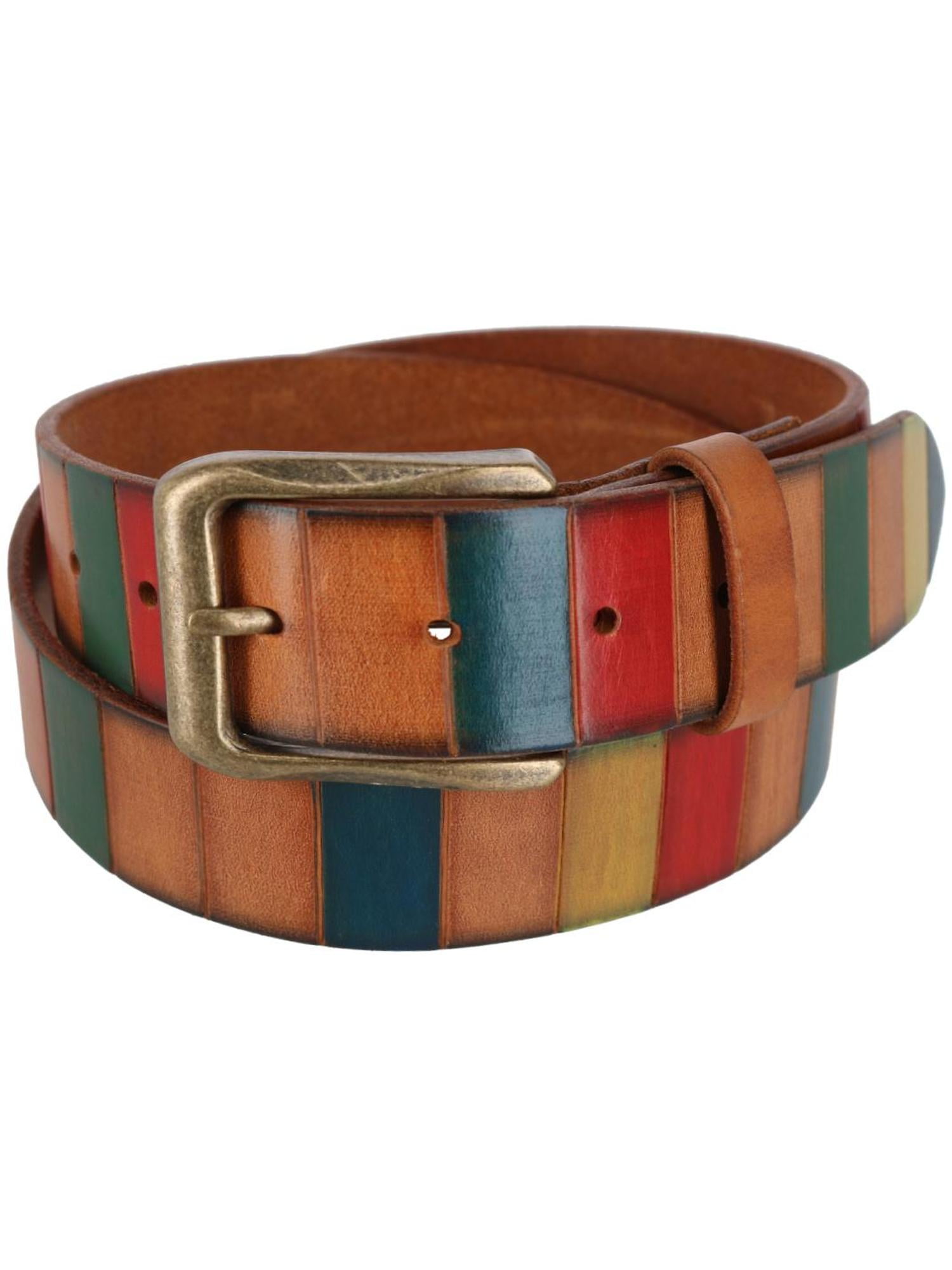 Will Leather Goods Hand Painted Color Block Belt (Men) - Walmart.com