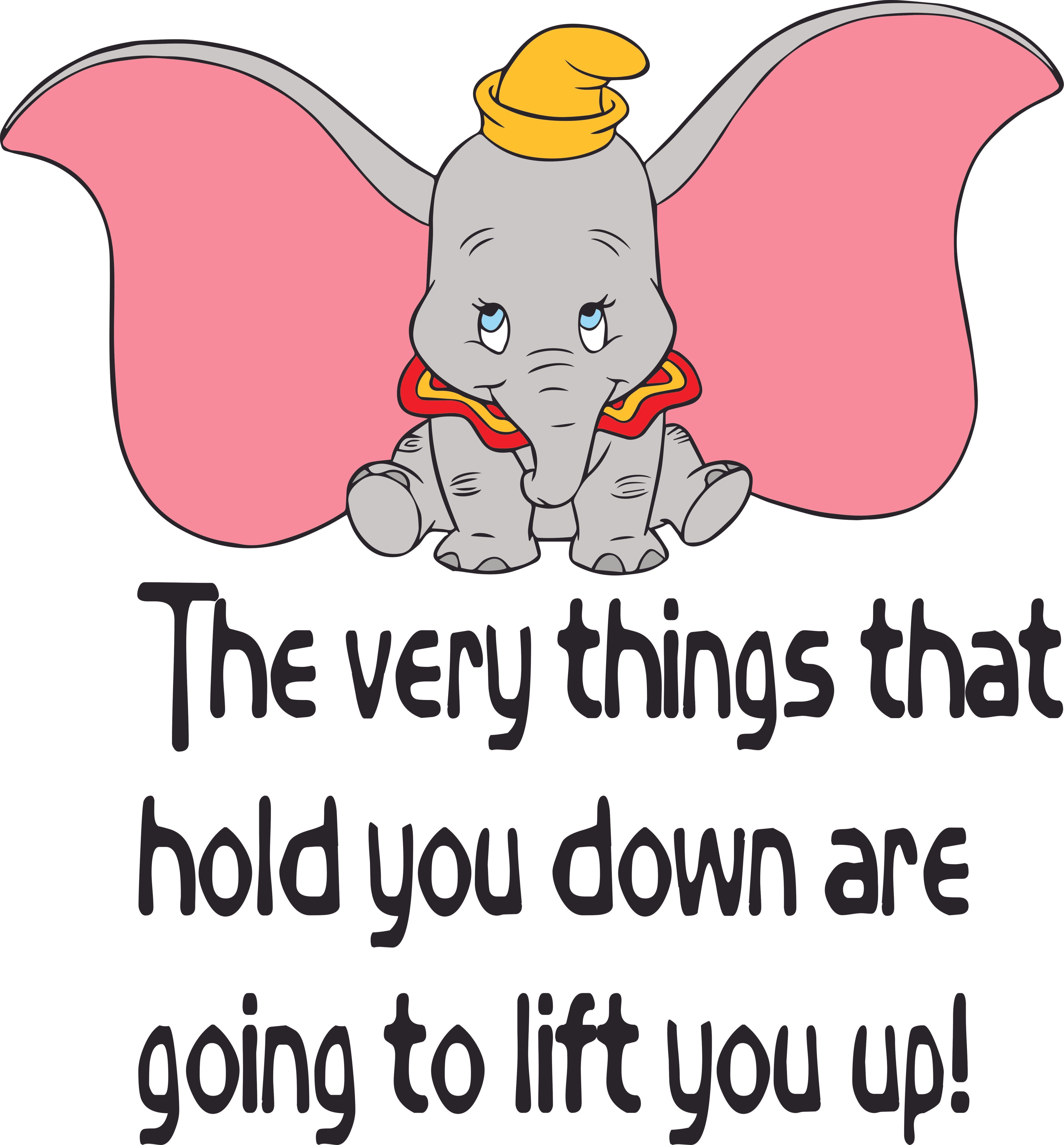 Will Lift You Dumbo Elephant Cartoon Customized Wall Decal - Custom ...