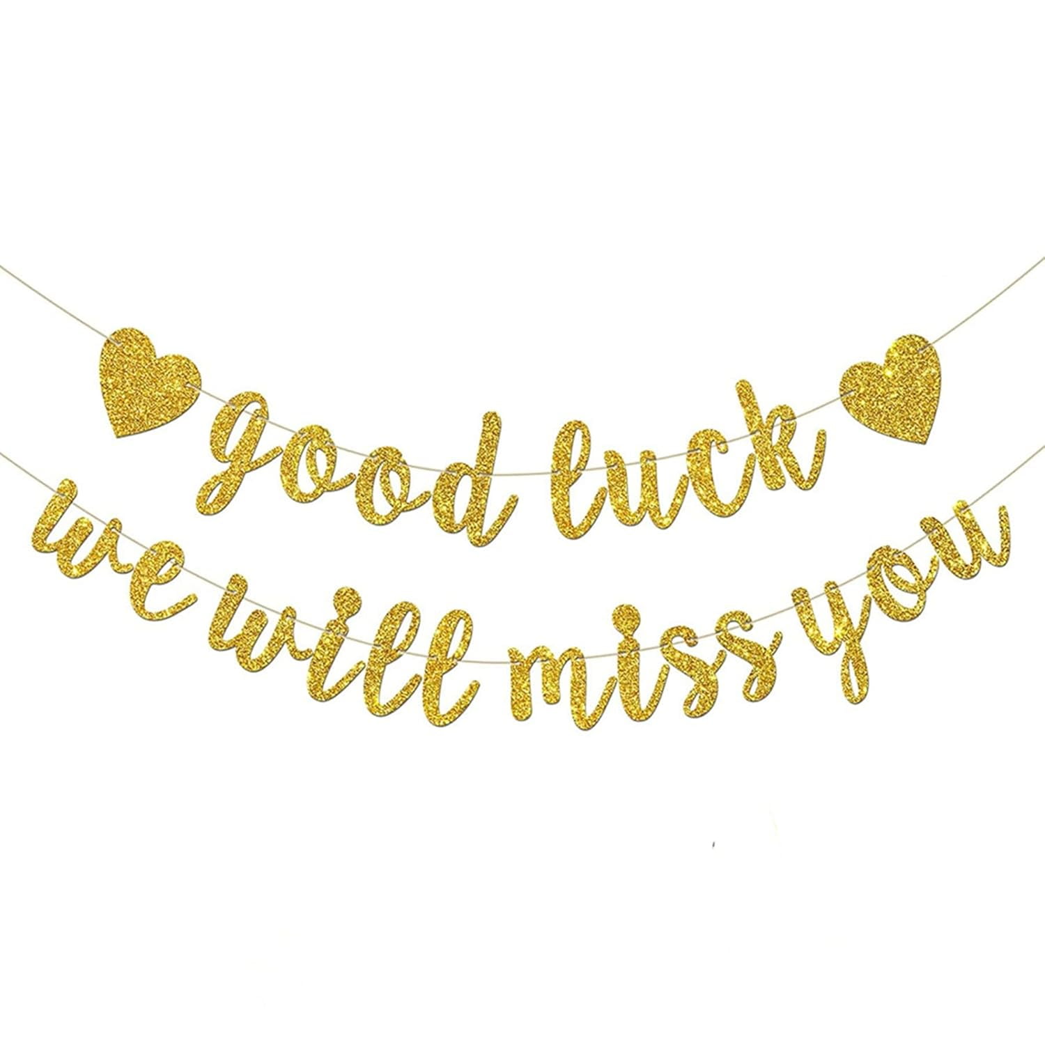 We Will Miss You Banner - Good Luck Banner Gold, Leaving Banner For ...