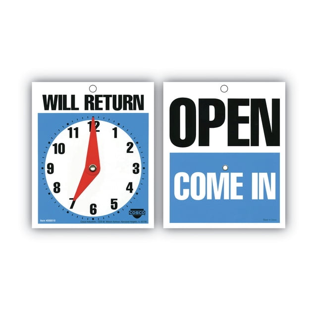 Will Return Later Sign 5" x 6", Blue - Walmart Business Supplies