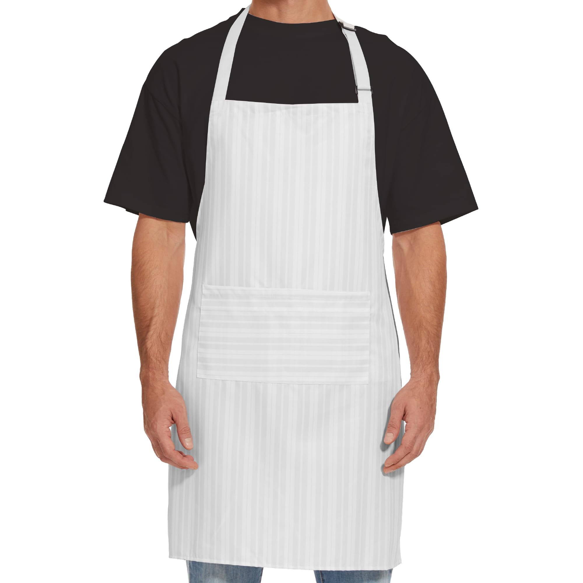 Will Well Apron, 33" Adjustable Black Chef Cooking Kitchen Aprons with ...