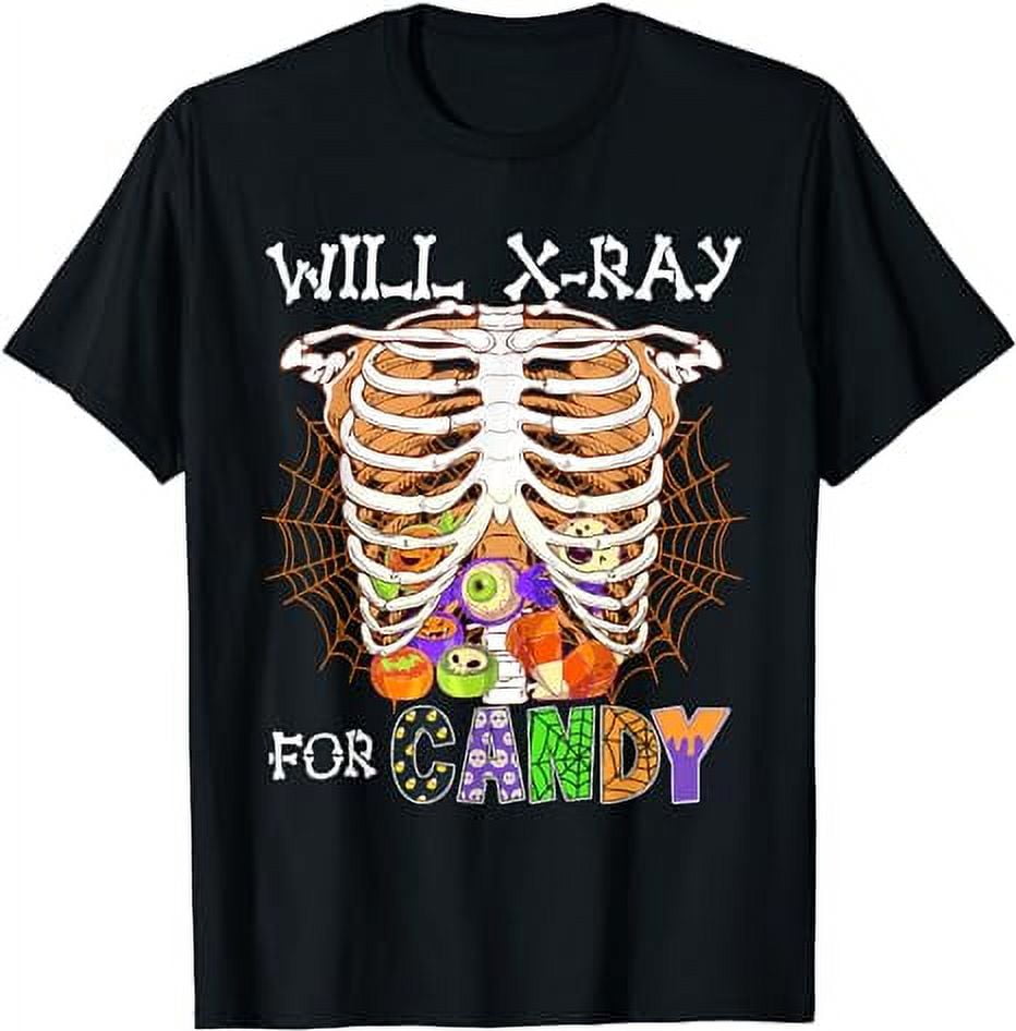 Will X-Ray For Candy Halloween Candies Inside X-Ray Skeleton T-Shirt ...
