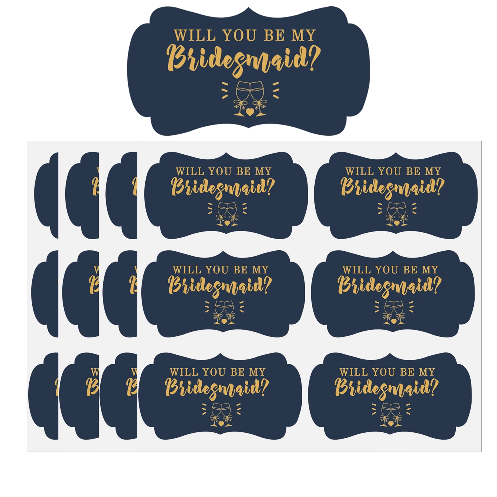 Will You Be My Bridesmaid Labels,Blue Bridesmaid Invitations,Wedding ...
