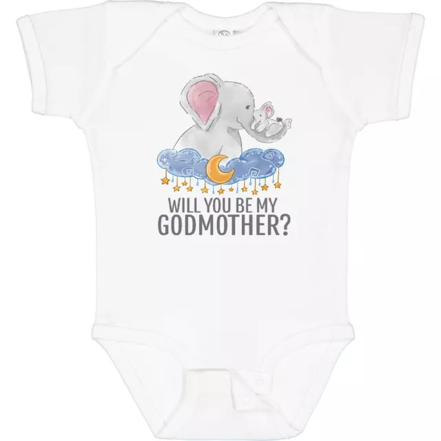 Will You Be My Godmother? Baby Bodysuit New Godmom Godparent Elephant Bodysuit Cute Baby Onesie ...
