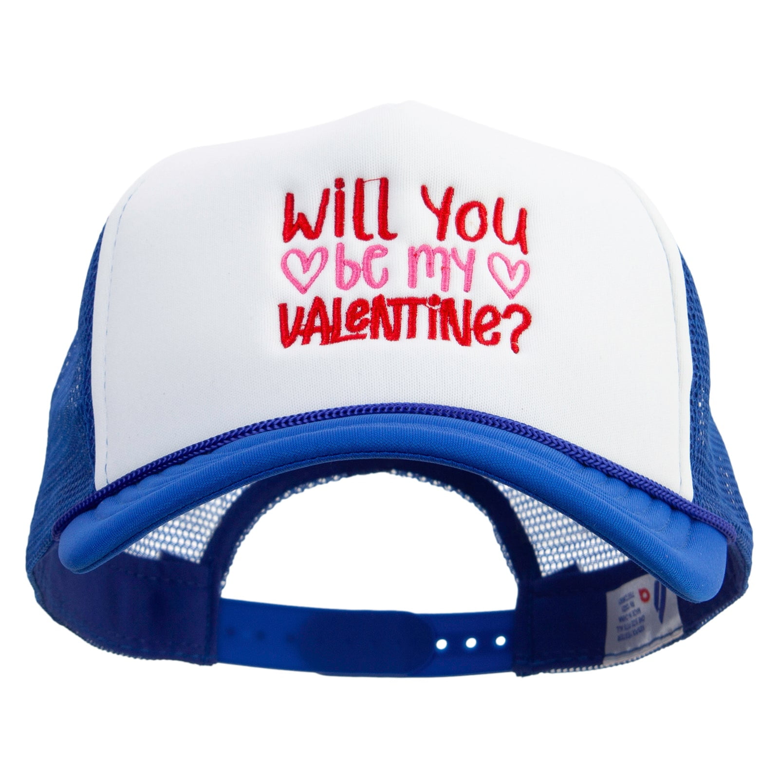 Will You Be My Valentine Embroidered Summer Foam Mesh Trucker Cap ...