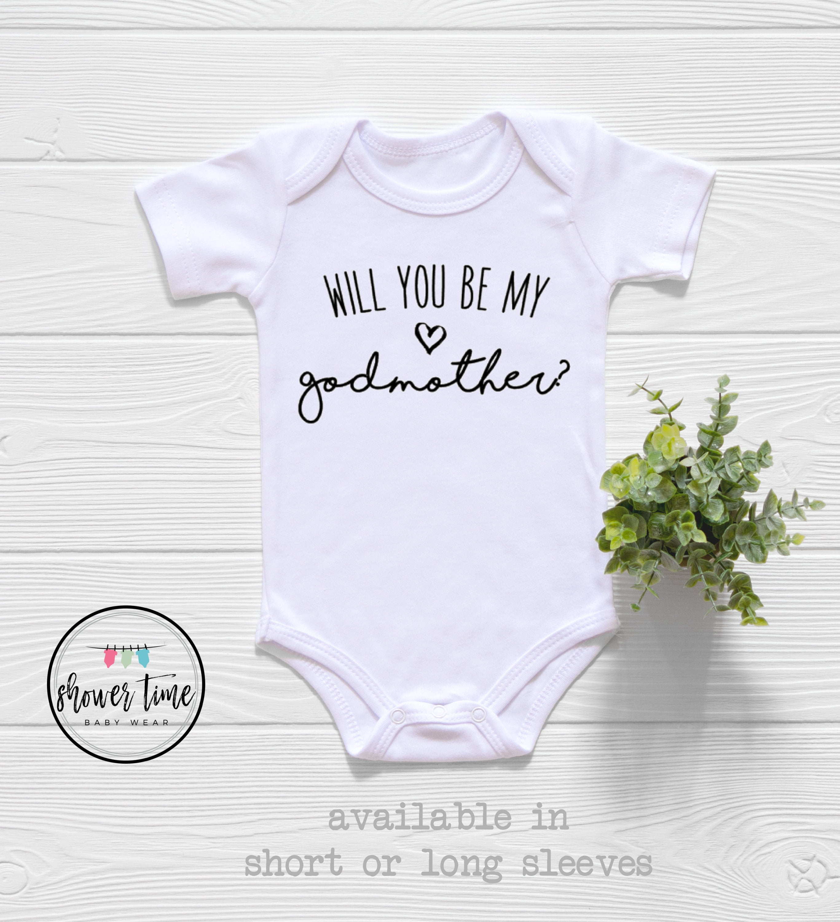 Will You Be My Godmother? Baby Onesie - Cute Pregnancy Announcement Bodysuit - Godmother Onesie ...