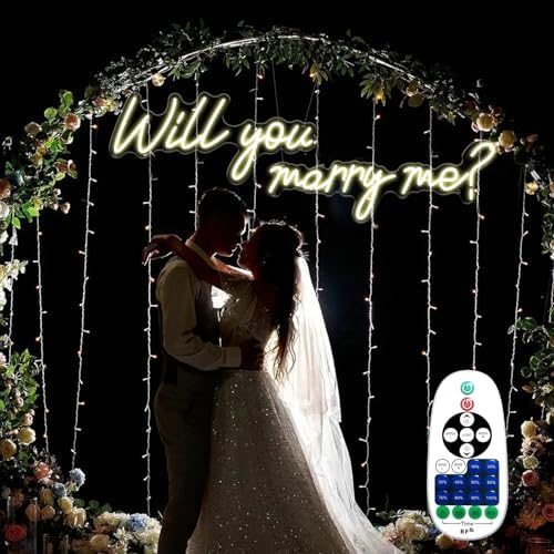Will You Marry Me Neon Sign for Wall Decor with Remote Control, Marry ...