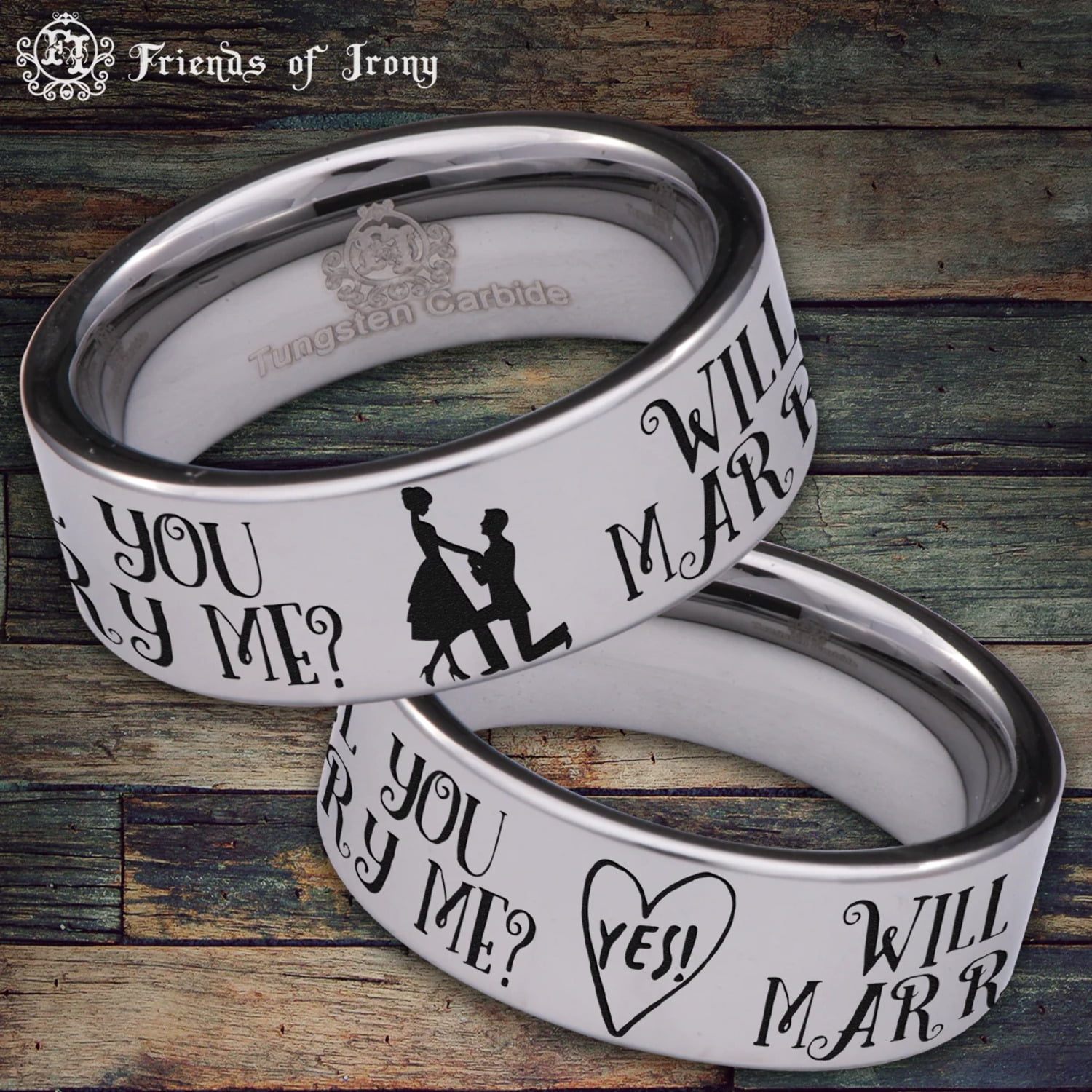 Will You Marry Me Tungsten Carbide Engagement Ring - Walmart.com