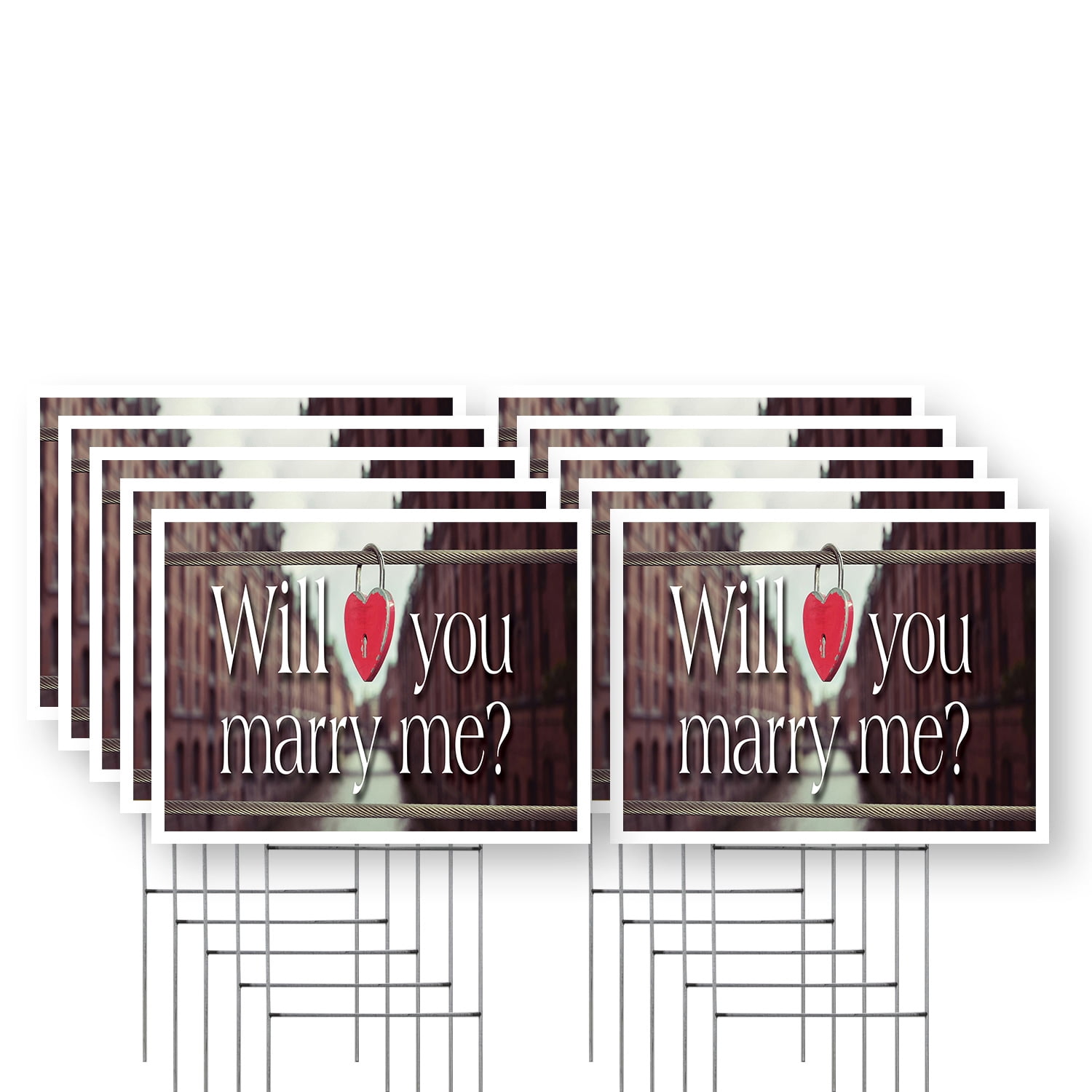 Will You Marry Me Yard Sign 10 Pack of 12 Inch x 16 Inch Single Sided ...