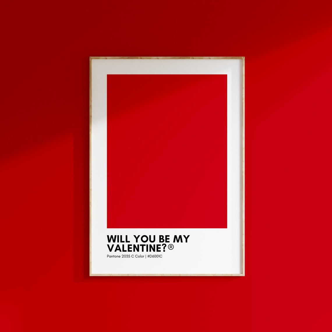 Will You Be My Valentine Red Pantone, Red Pantone Print Poster ...
