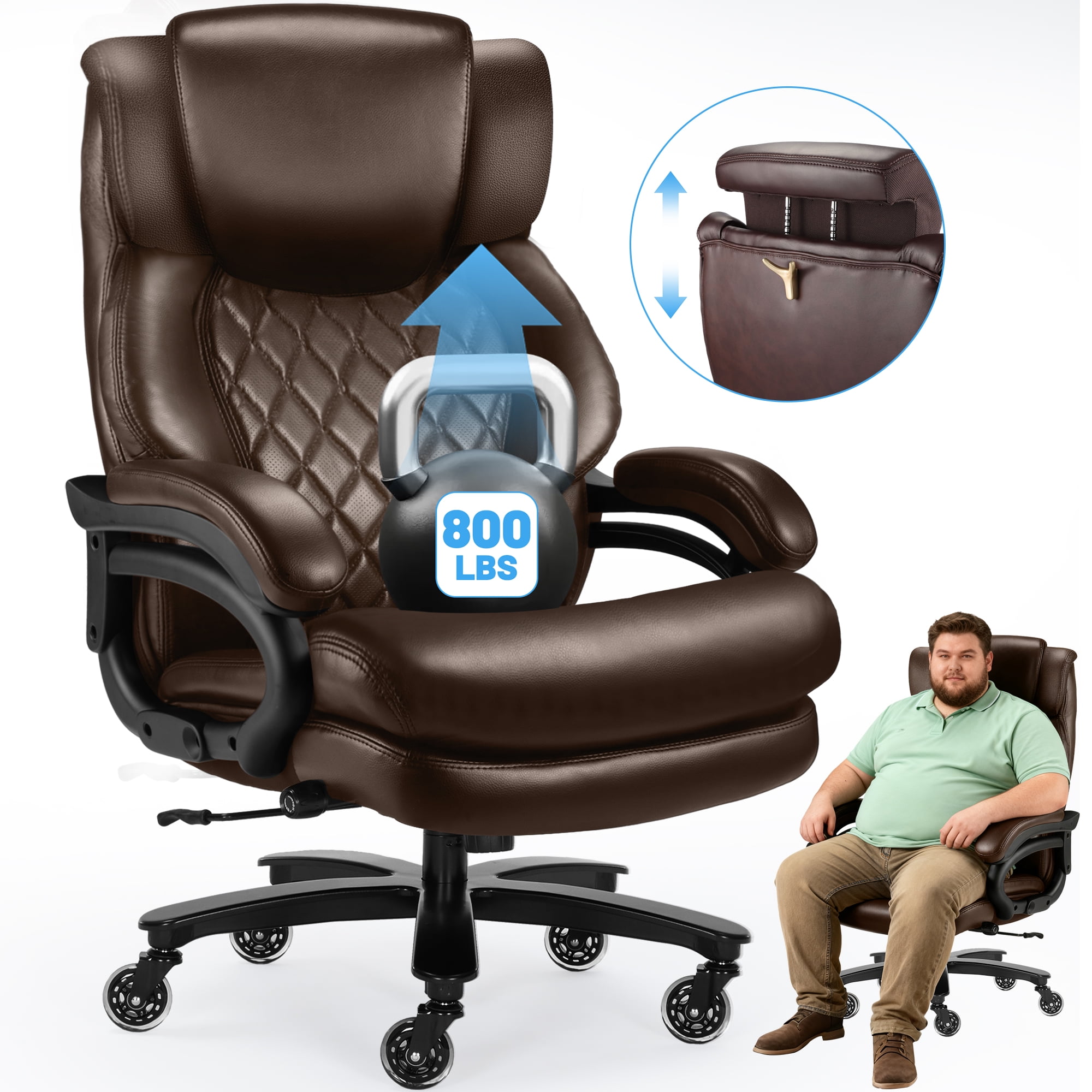 Heavy Duty Big and Tall Office Chair, Executive Chair with Adjustable ...
