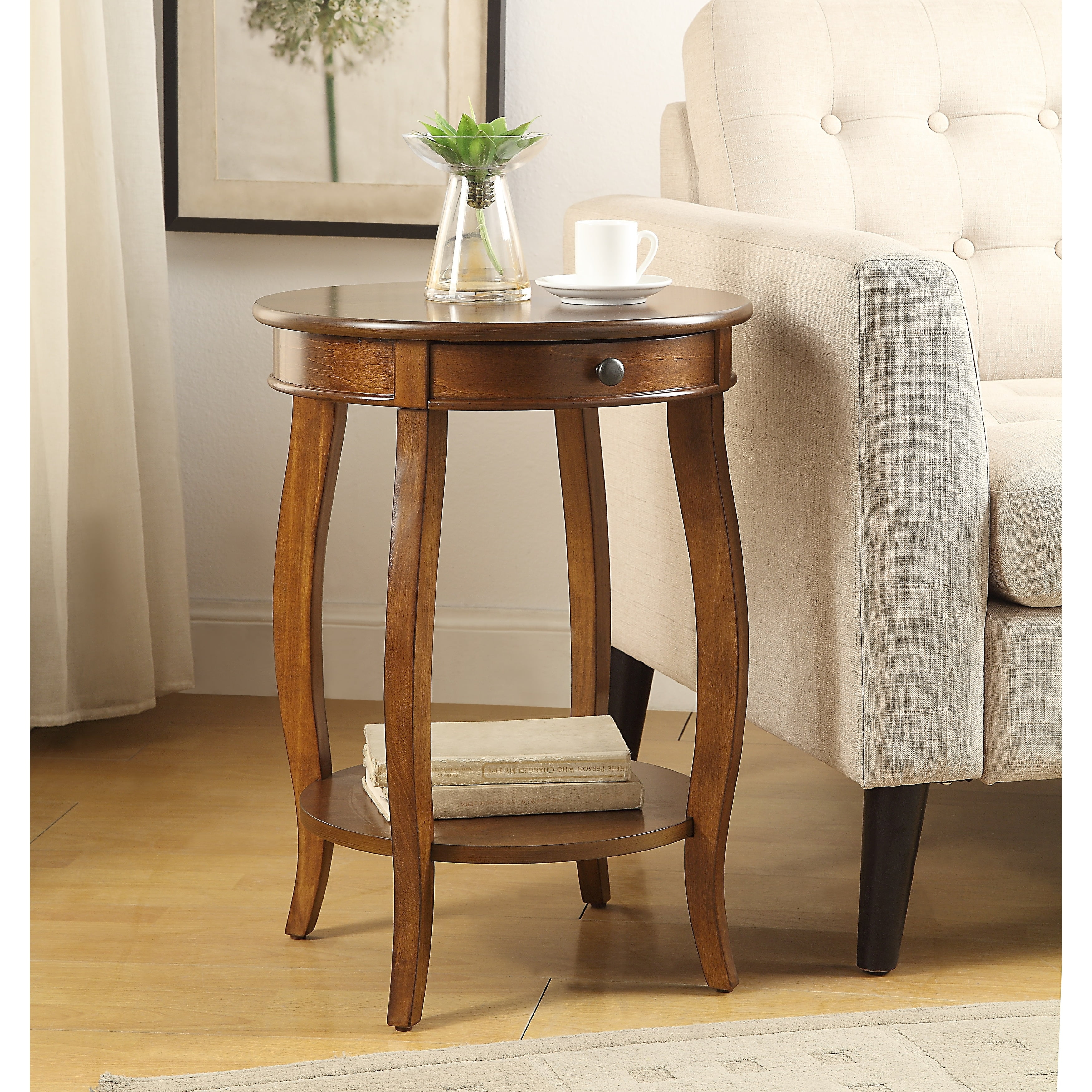 Willa End Table with 1-Drawer Walnut - Walmart.com
