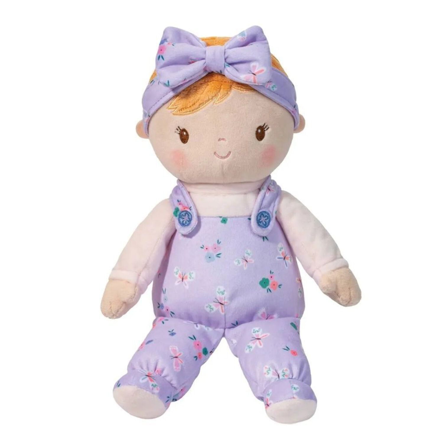 Willa Butterfly Flower Soft Doll, 13 Inch, Red Head, Lavender Overalls ...