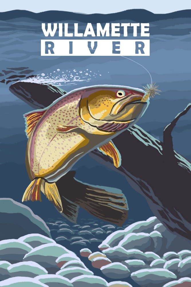 Willamette River, Oregon, Cutthroat Trout (16x24 Giclee Gallery Art ...