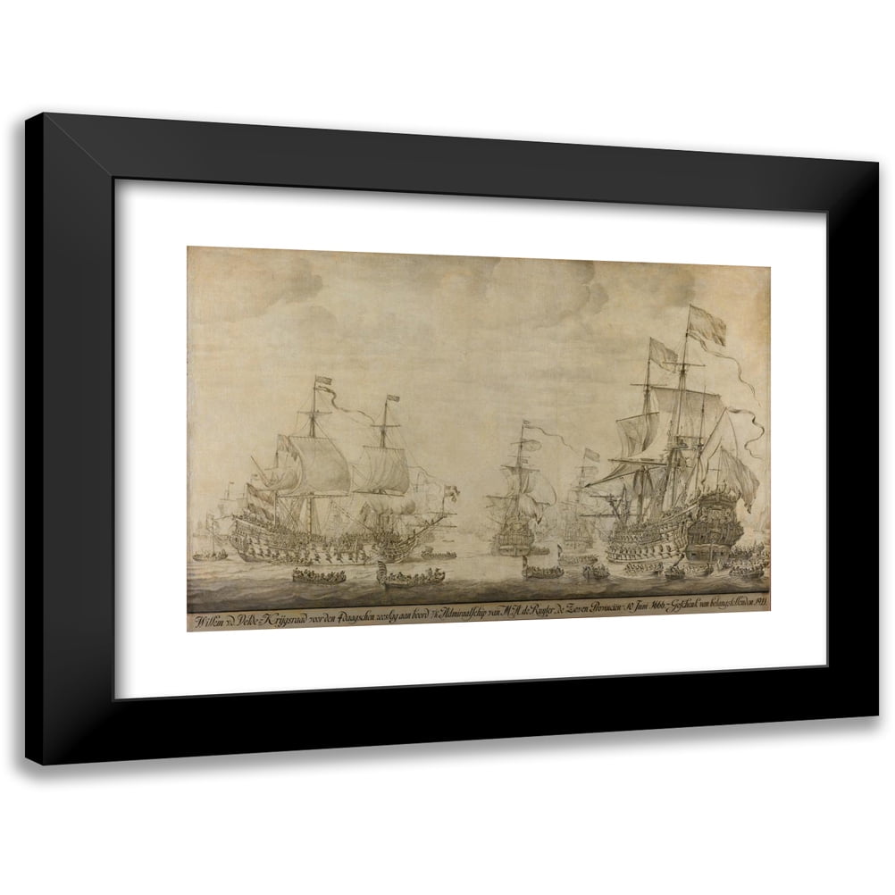 Willem van de Velde the Elder 24x17 Black Modern Framed Museum Art ...