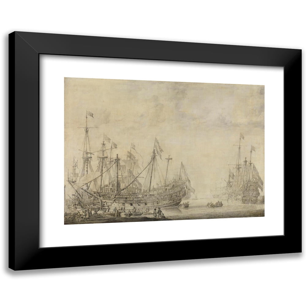 Willem van de Velde the Elder 14x11 Black Modern Framed Museum Art ...