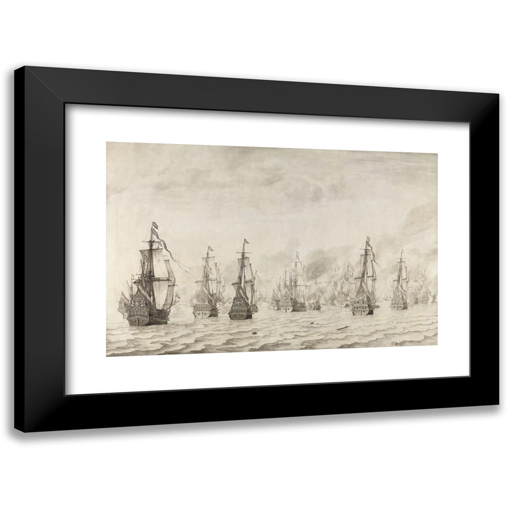 Willem van de Velde the Elder 14x11 Black Modern Framed Museum Art ...
