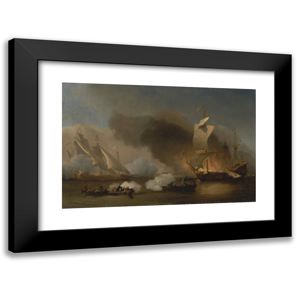 Willem van de Velde the Younger 14x11 Black Modern Framed Museum Art ...