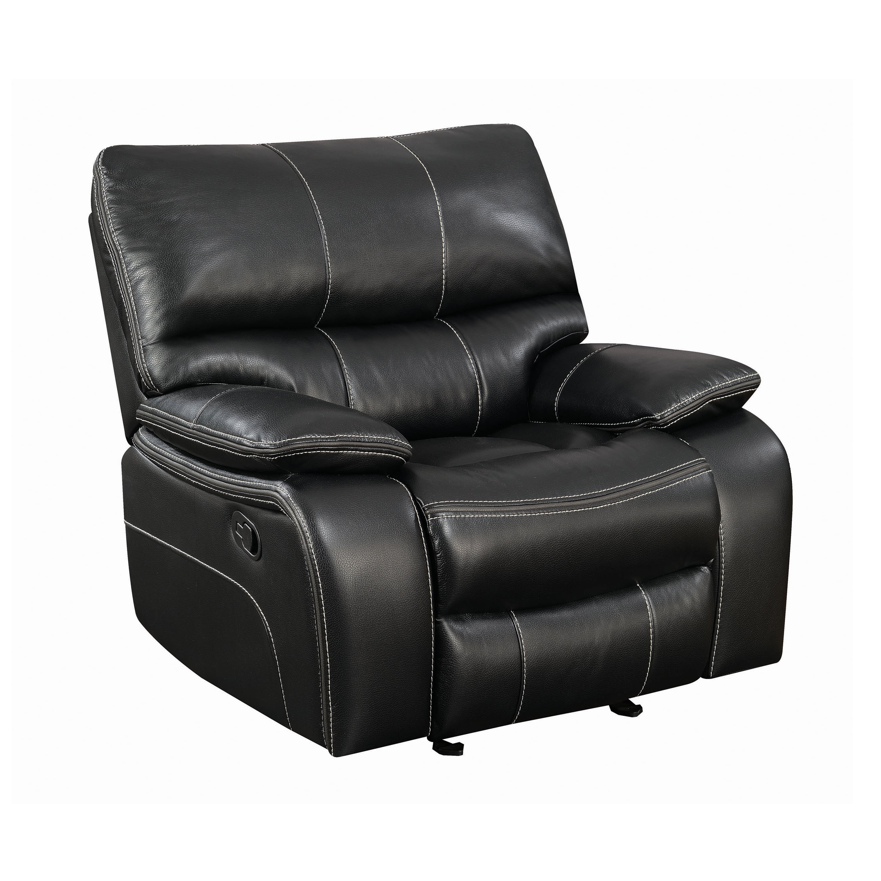 Coaster Willemse Faux Leather Glider Recliner in Black - Walmart.com