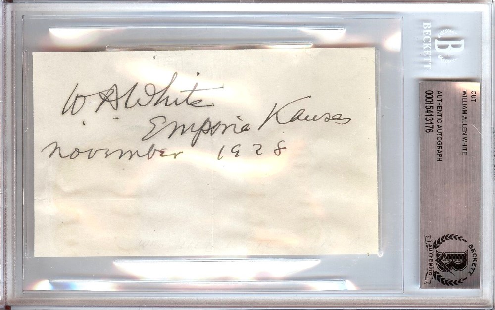 William Allen White Signed Autograph Cut Signature Newspaper Editor ...